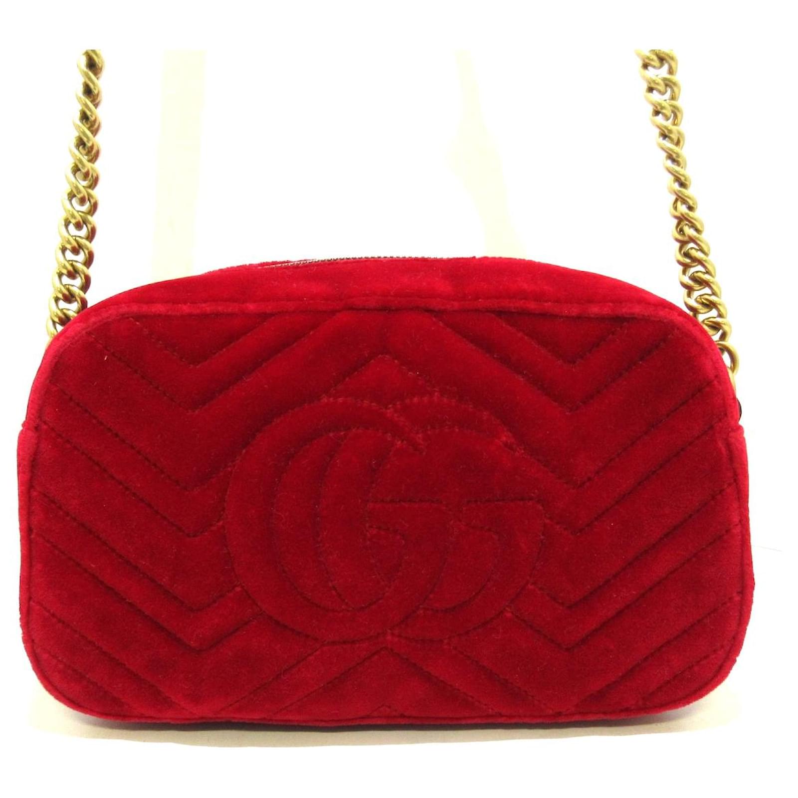 Gucci GG Marmont Red Suede ref.620686 - Joli Closet