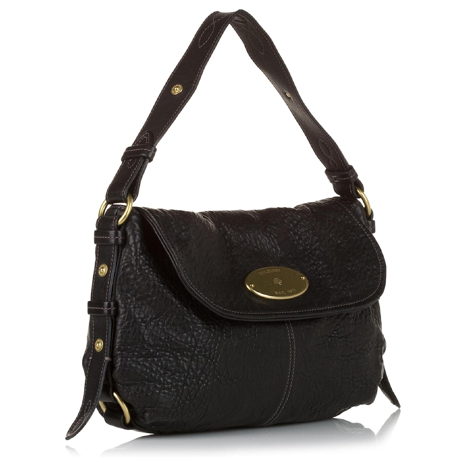 Mulberry Black Hayden Leather Shoulder Bag Pony-style calfskin ref ...