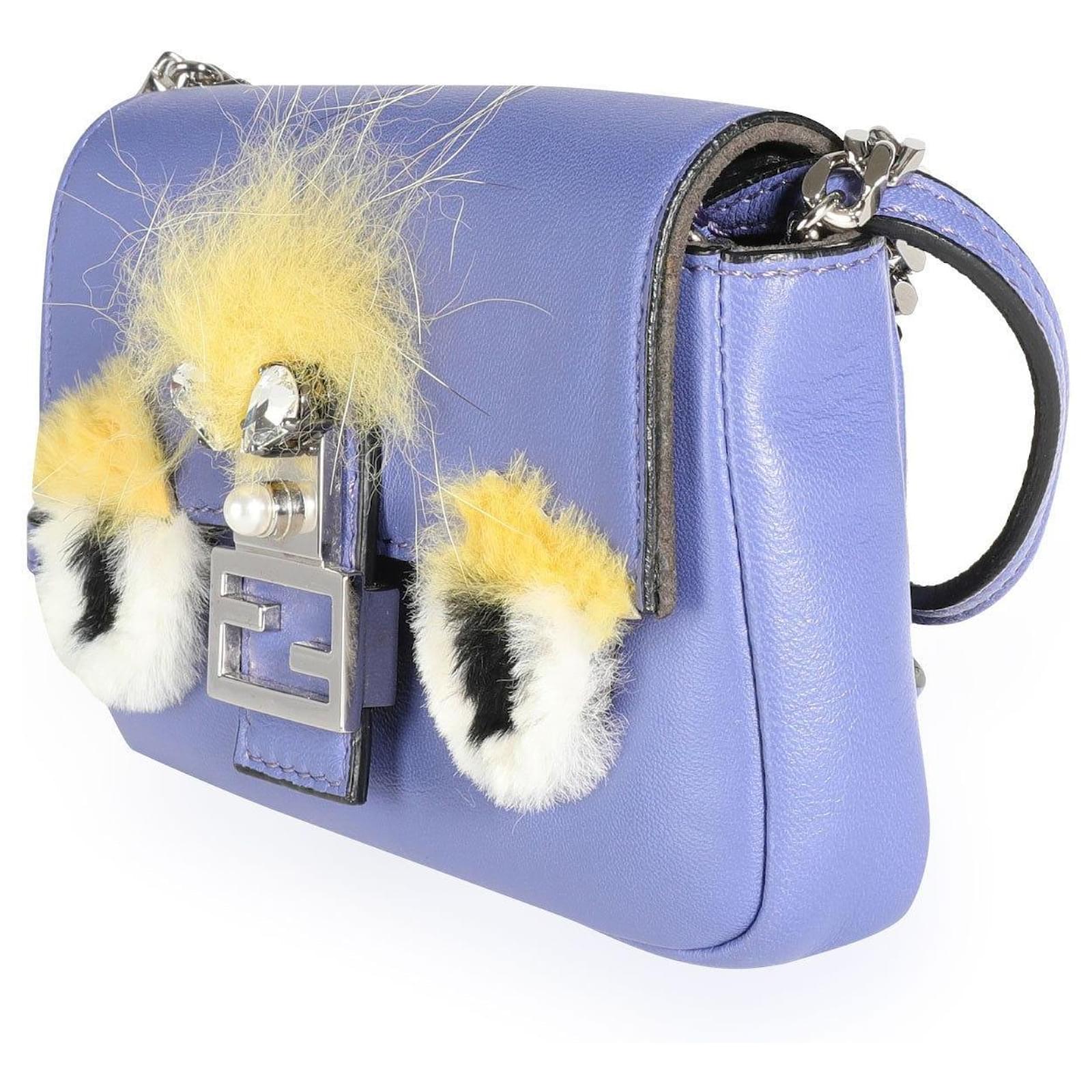 Fendi Periwinkle Bag Bug Micro Baguette Purple ref.622943 - Joli Closet