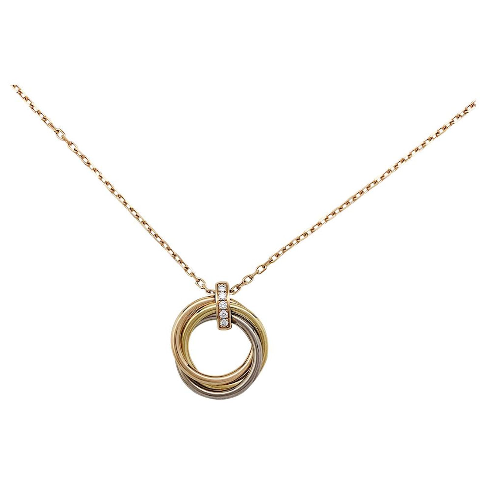 Love Collier Cartier, "Trinity", trois ors, diamants. Or blanc Or jaune ...
