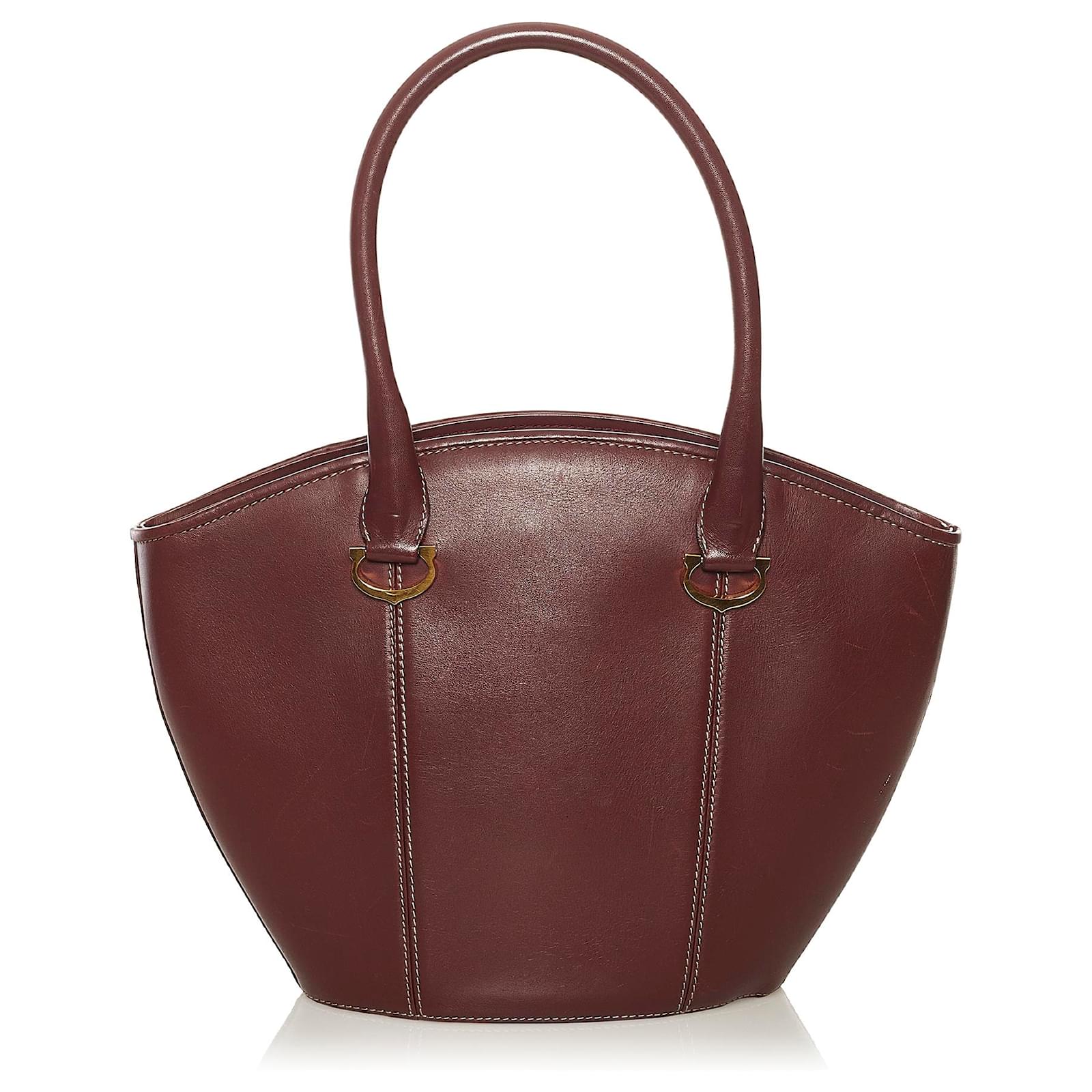 Cartier Red Must de Cartier Leather Handbag Dark red Pony-style ...