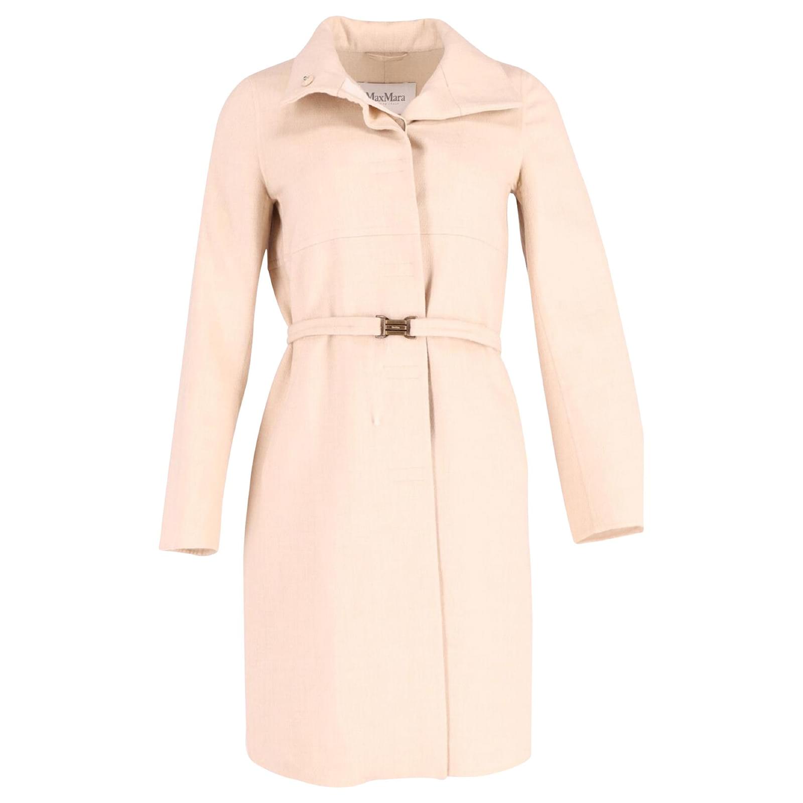Max Mara Maxmara Belted Coat in Beige Wool ref.625035 - Joli Closet