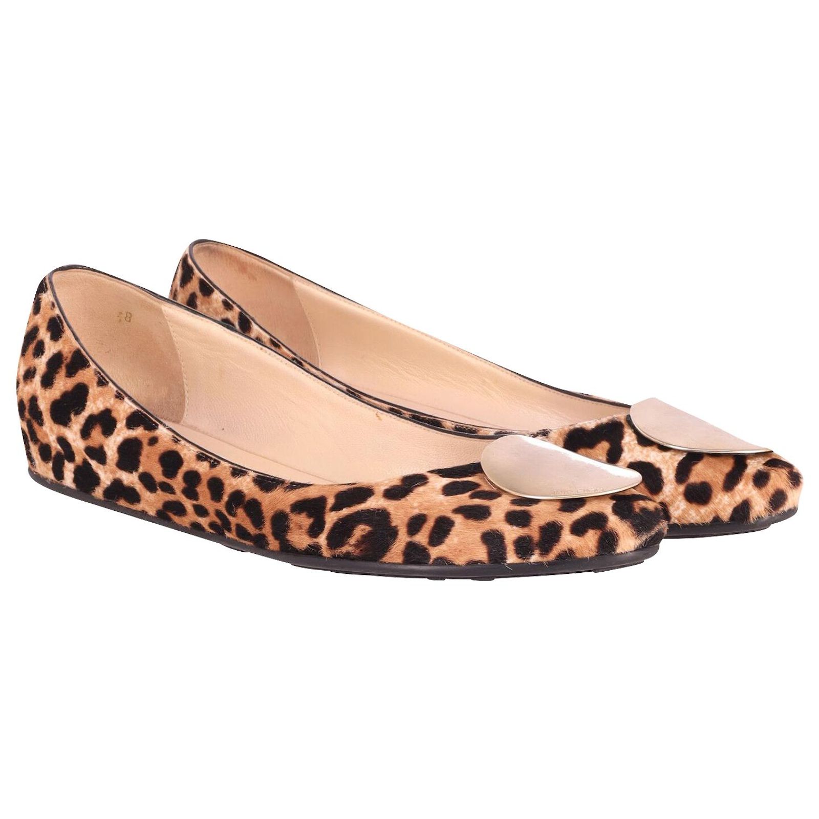 Jimmy Choo Leopard Print Ballet Flats in Animal Print Suede ref.625693 ...