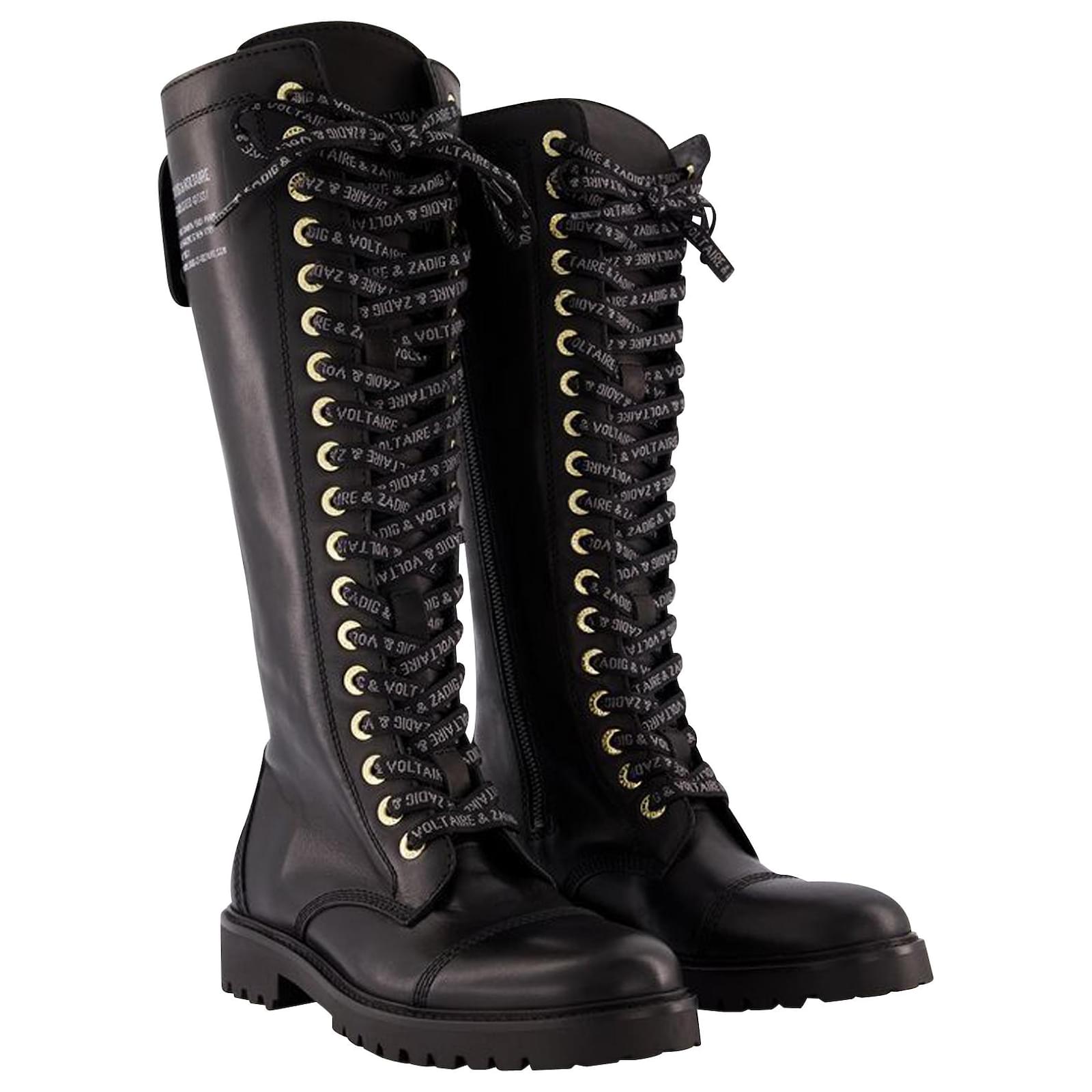 Zadig & Voltaire Joe Boot Smooth Cowskin en cuir noir ref.626469 - Joli ...