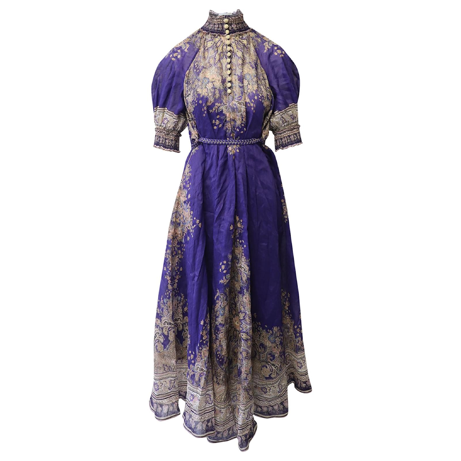 Zimmermann Anneke with Paisley Print Dress in Purple Ramie ref.626558 ...