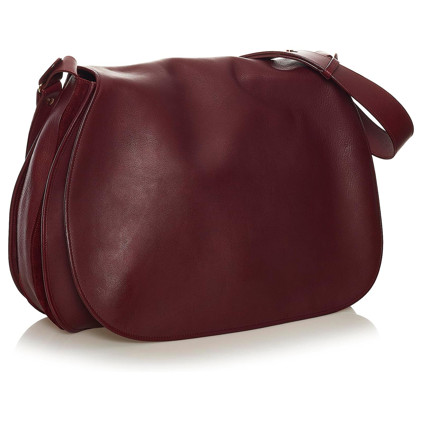 Cartier Red Must de Cartier Leather Shoulder Bag Dark red Pony-style ...
