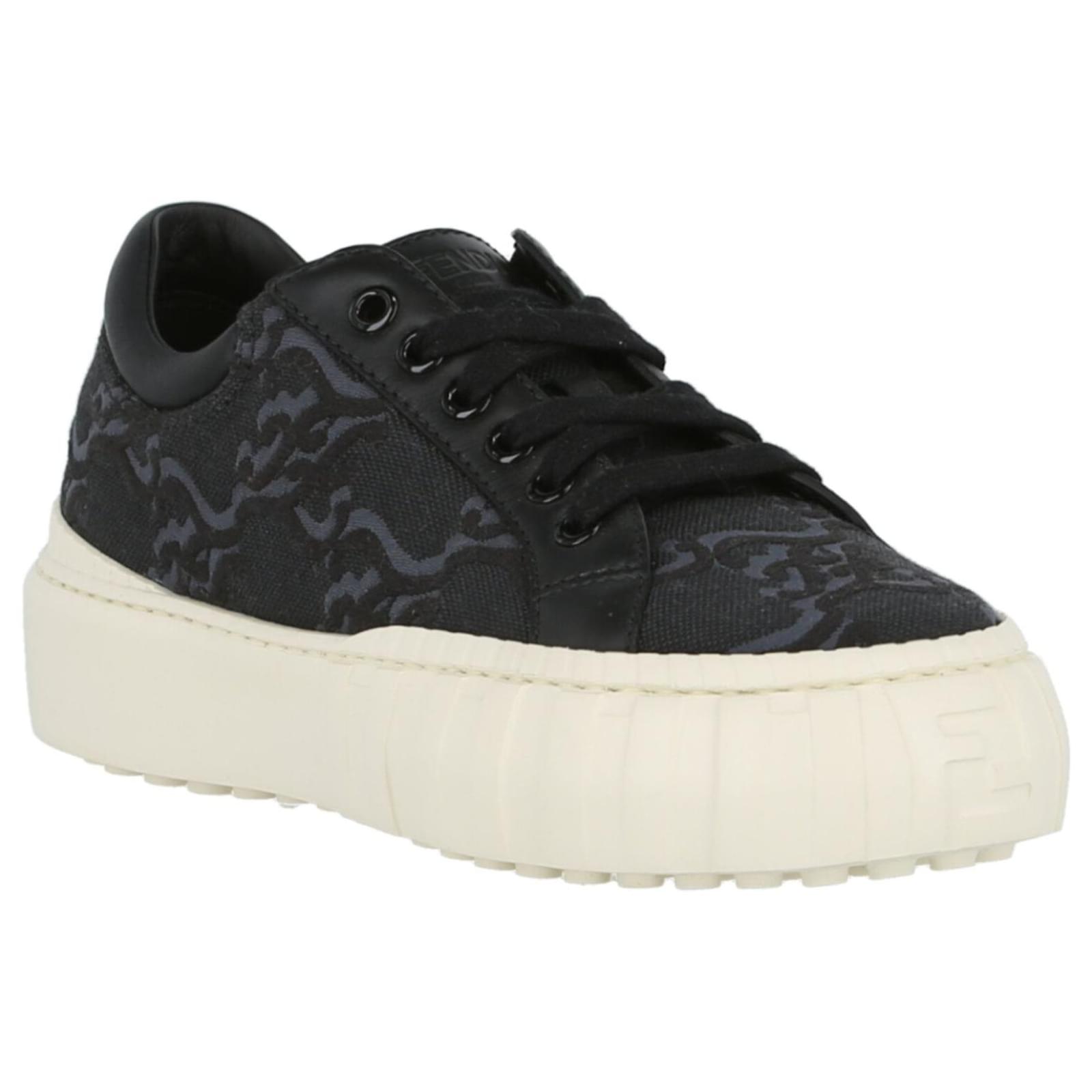 Fendi Force Platform Sneakers Black ref.627202 - Joli Closet