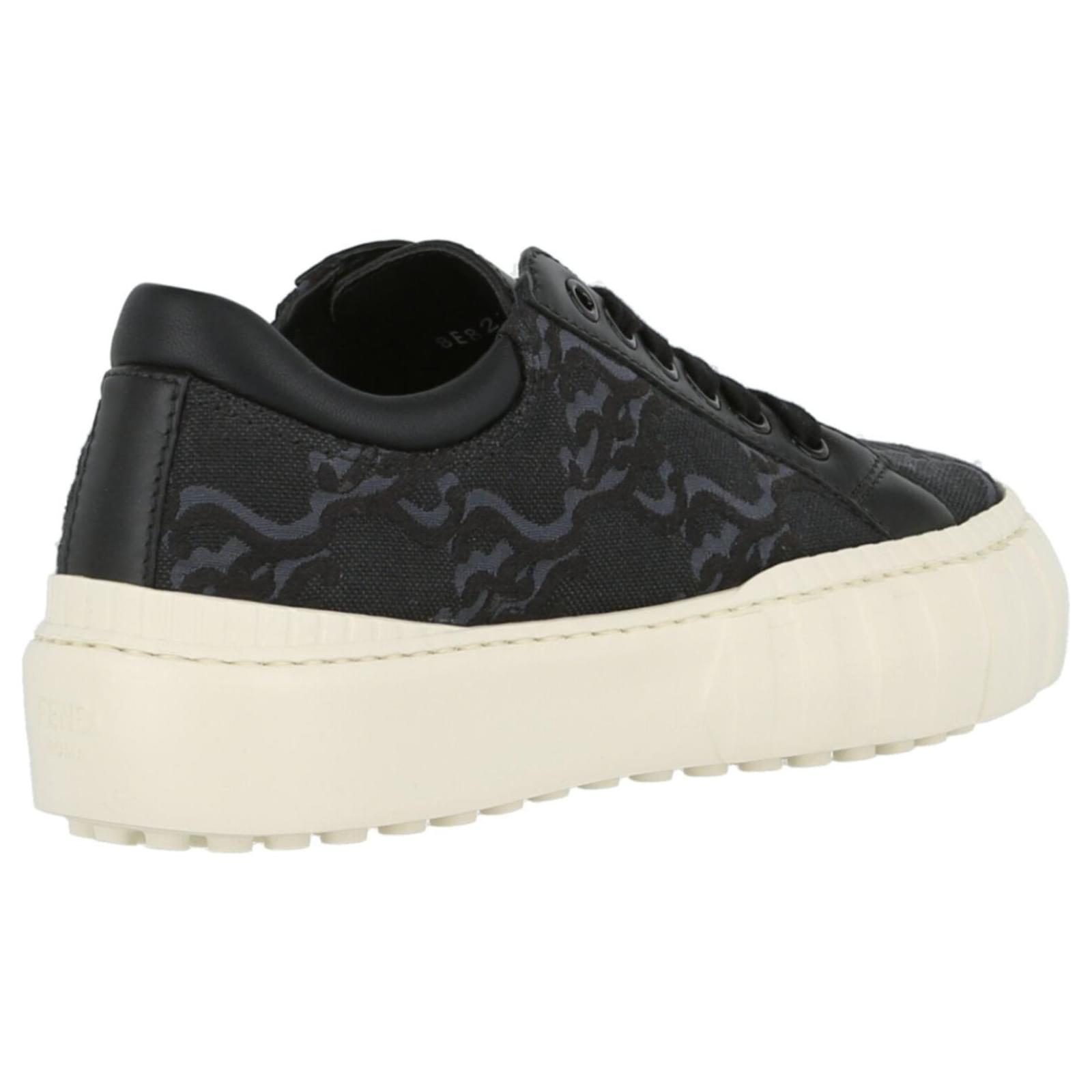 Fendi Force Platform Sneakers Black ref.627202 - Joli Closet
