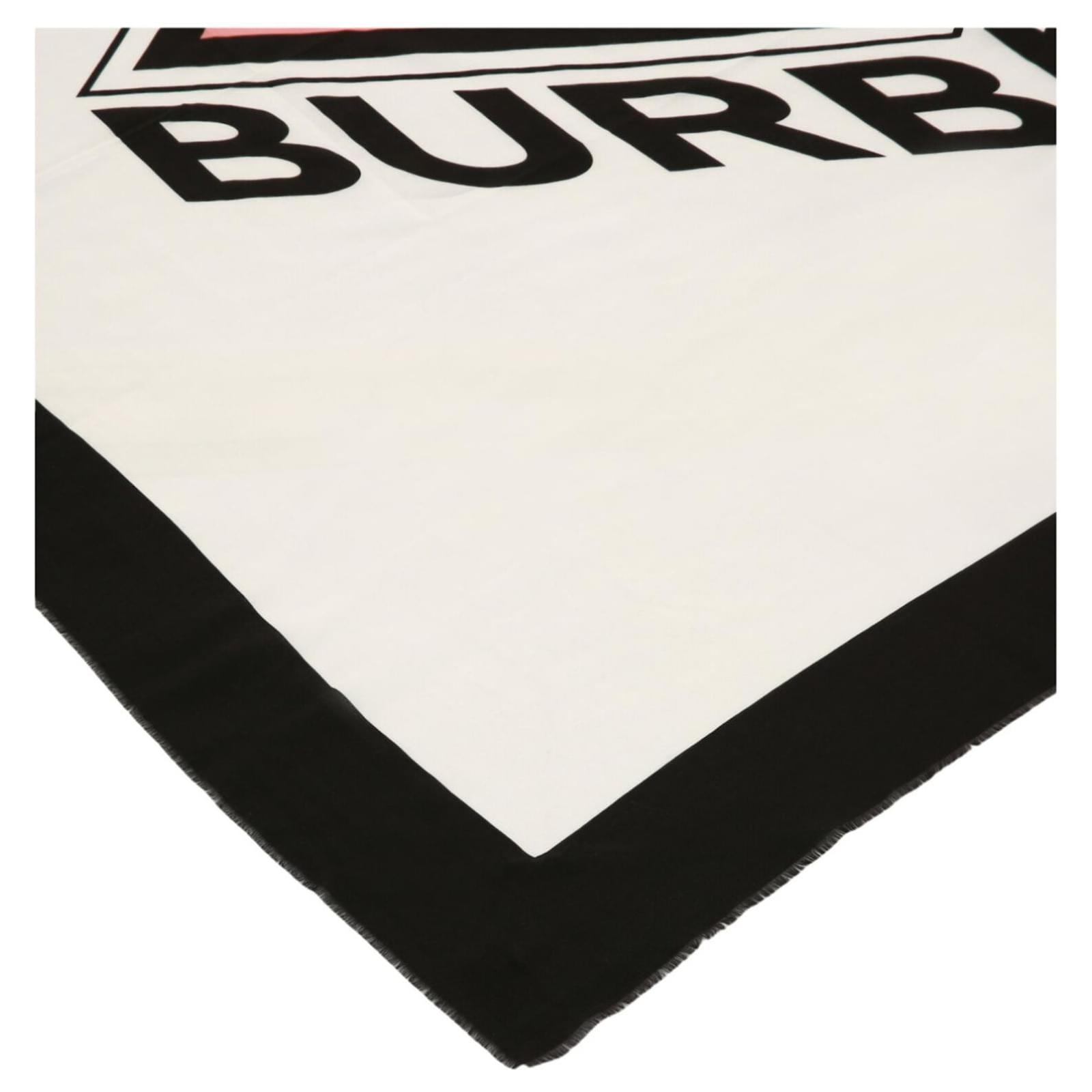 Burberry Monogram Box Logo Silk Scarf Blue ref.627495 - Joli Closet