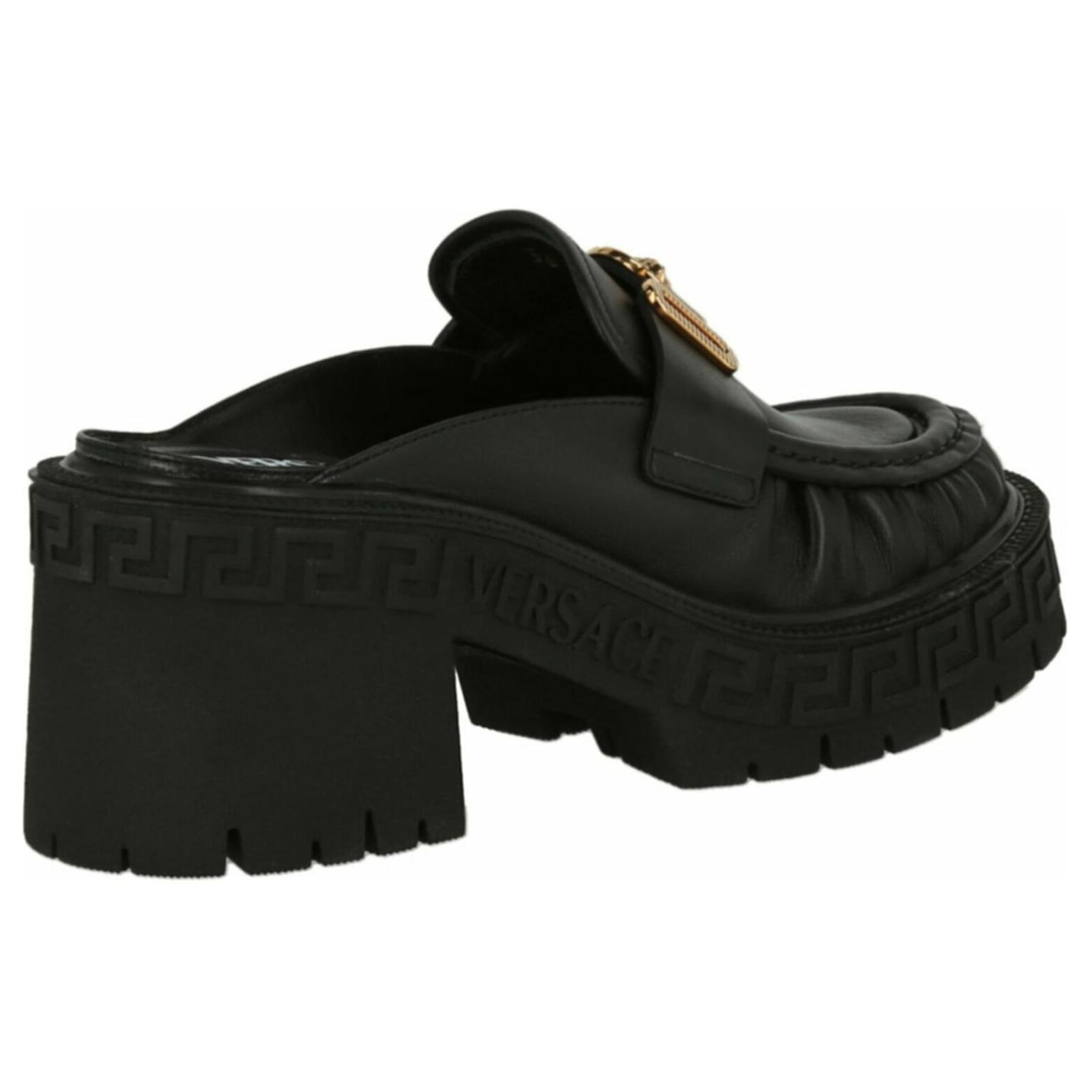 Versace Medusa Biggie Platform Mules Black ref.627515 - Joli Closet