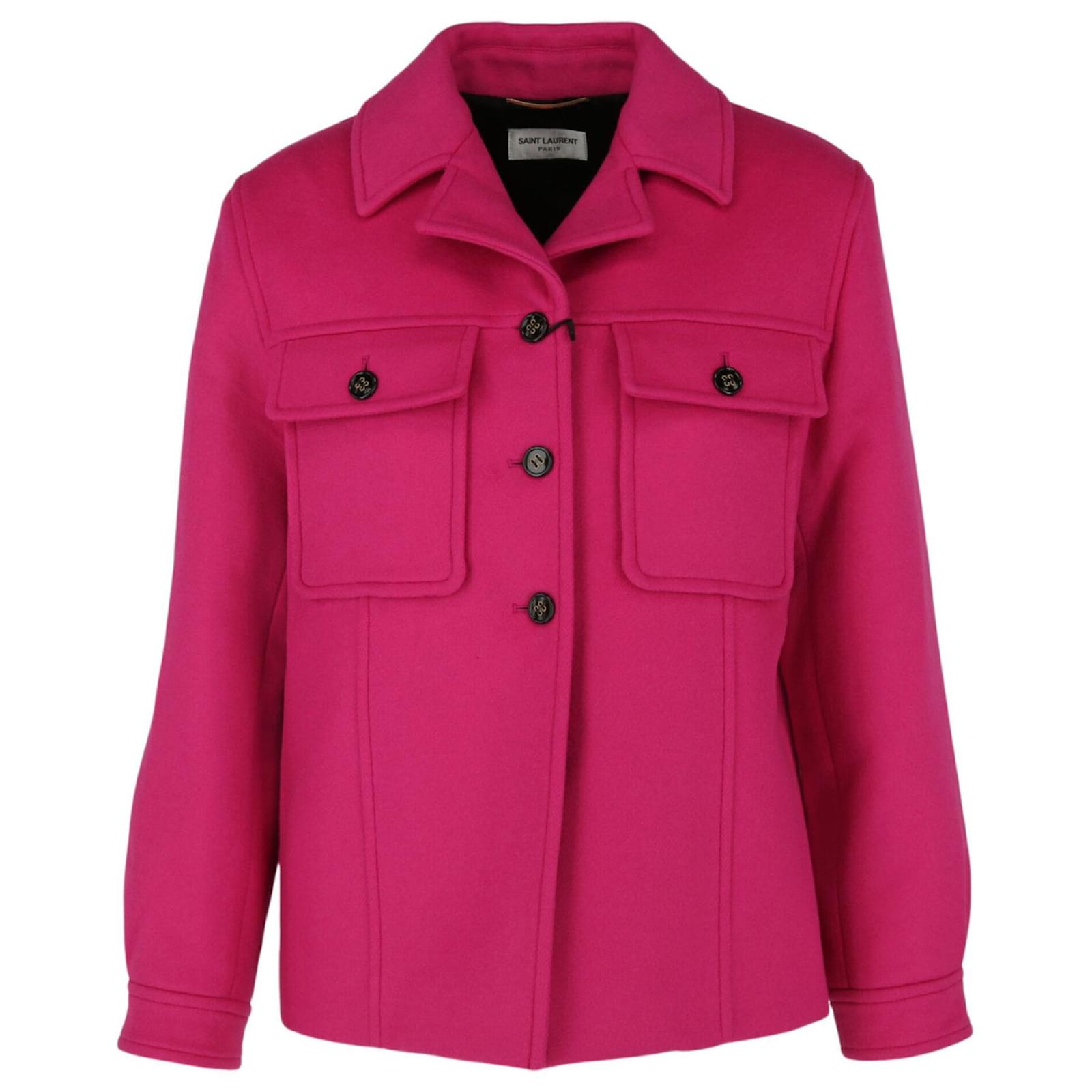 Saint Laurent Wool Shirt Jacket Pink ref.627580 - Joli Closet