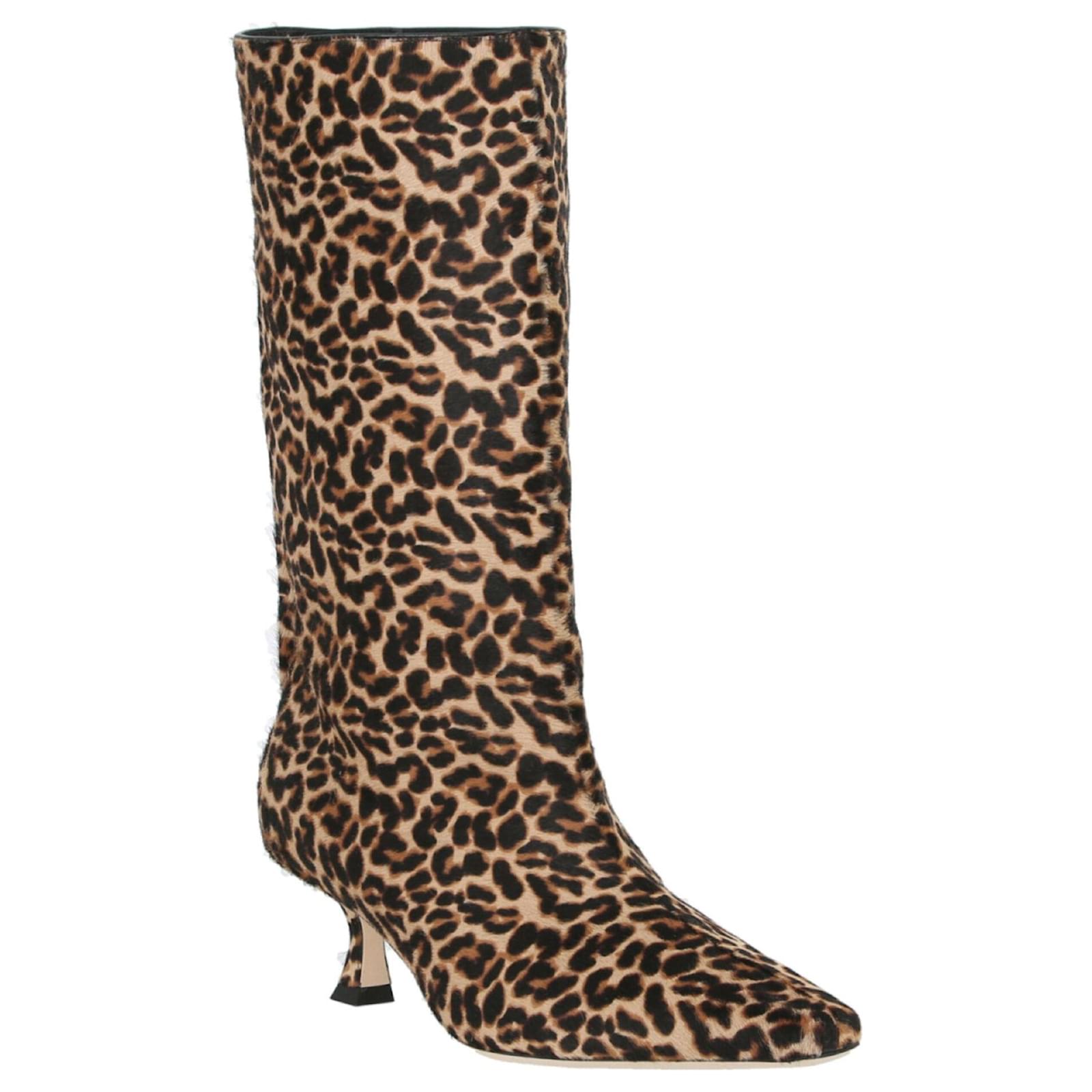 Jimmy Choo Chad 50 Leopard Print Pony Boots Multiple colors Leather ...
