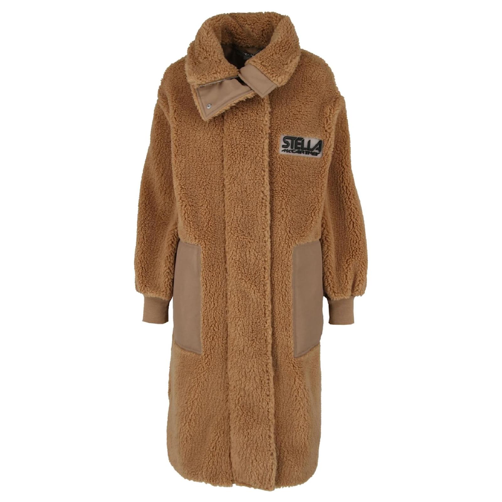 Stella Mc Cartney Stella McCartney Luna Teddy Long Jacket Brown ref ...
