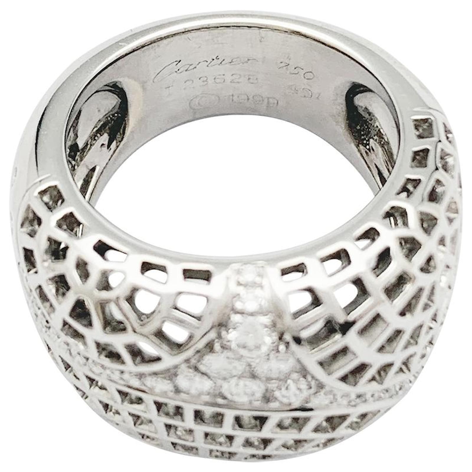 Cartier ring, "New Wave Paris", WHITE GOLD. Diamond ref.628675 - Joli ...