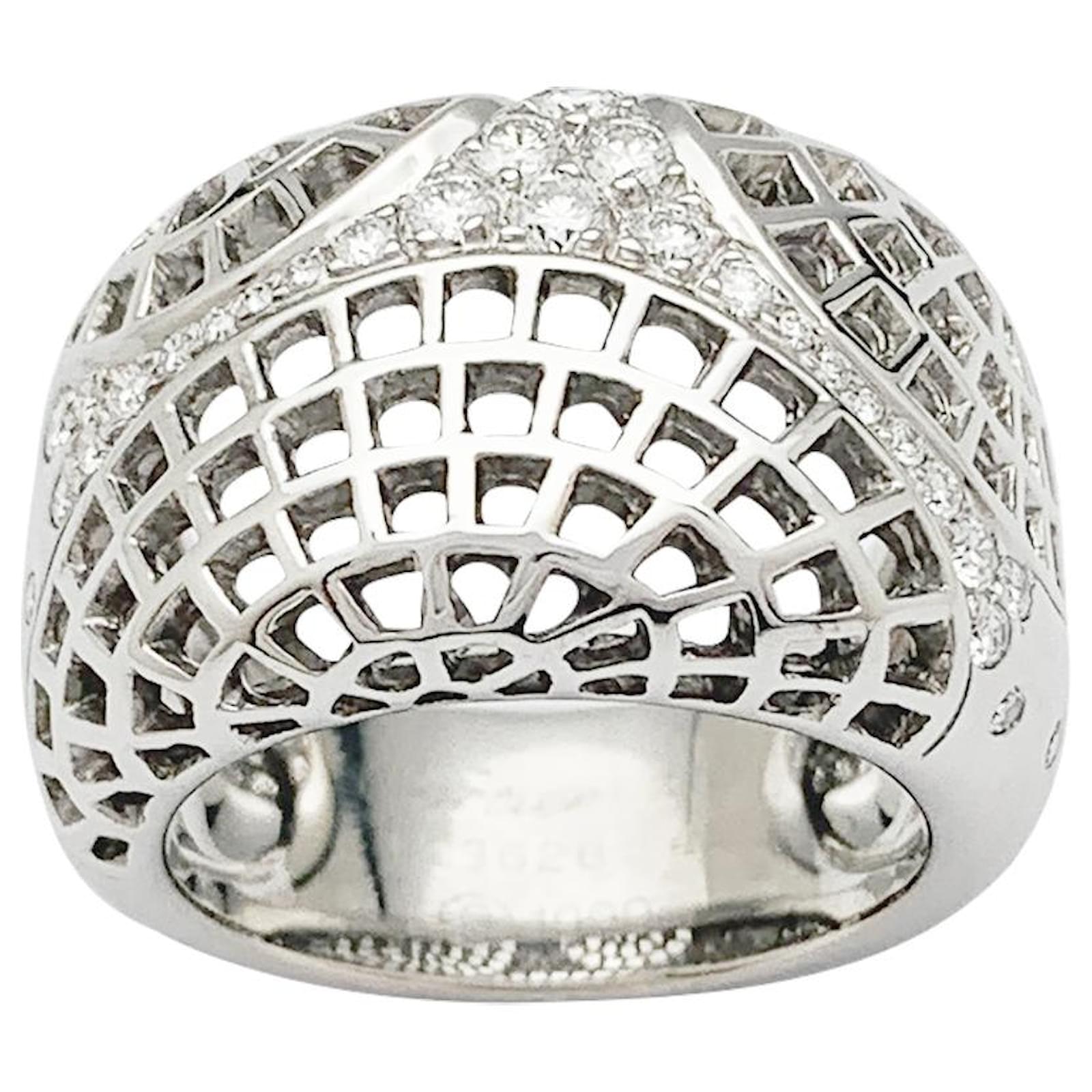 Cartier ring, "New Wave Paris", WHITE GOLD. Diamond ref.628675 - Joli ...