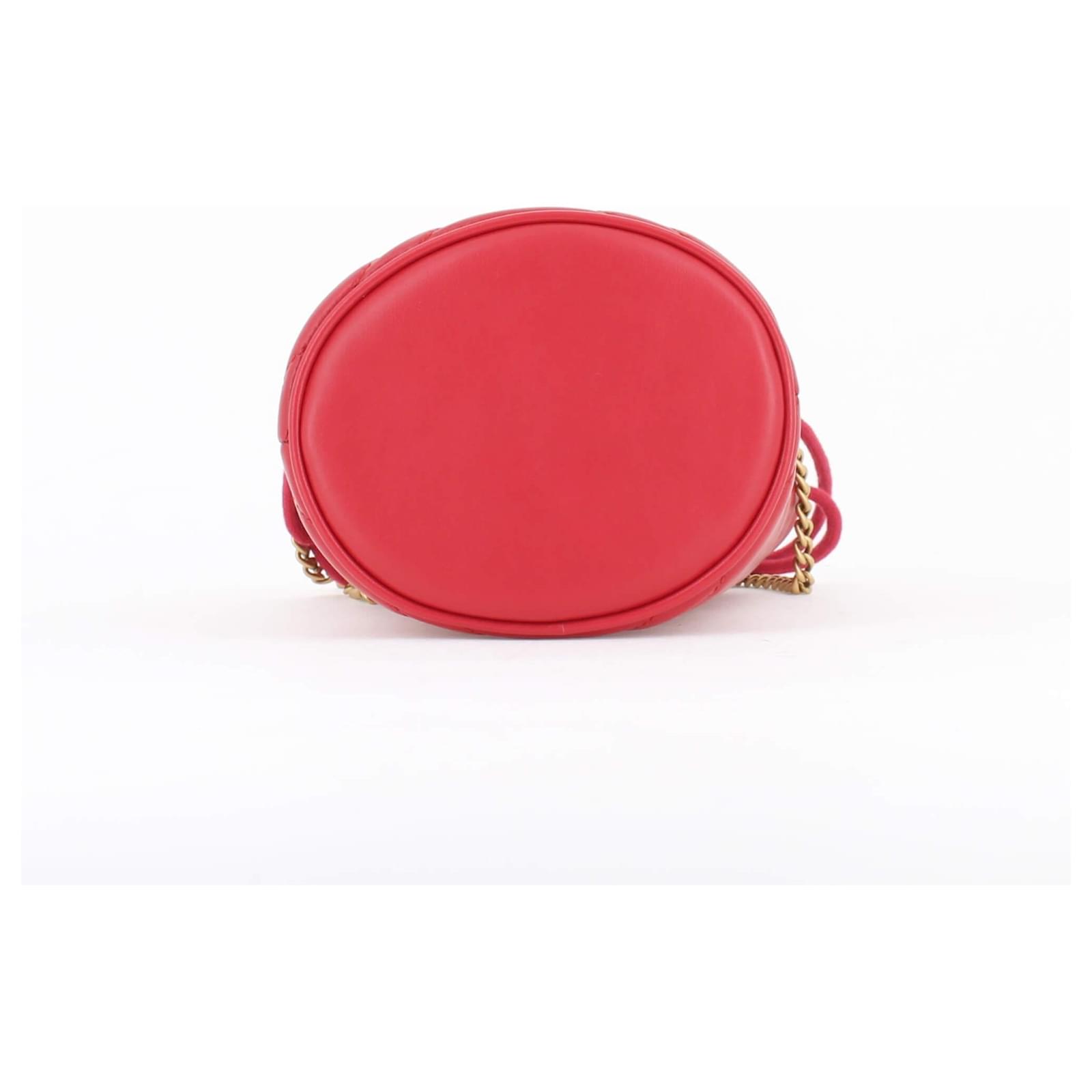 Marmont Gucci Sac sceau Cuir Rouge ref.630886 - Joli Closet