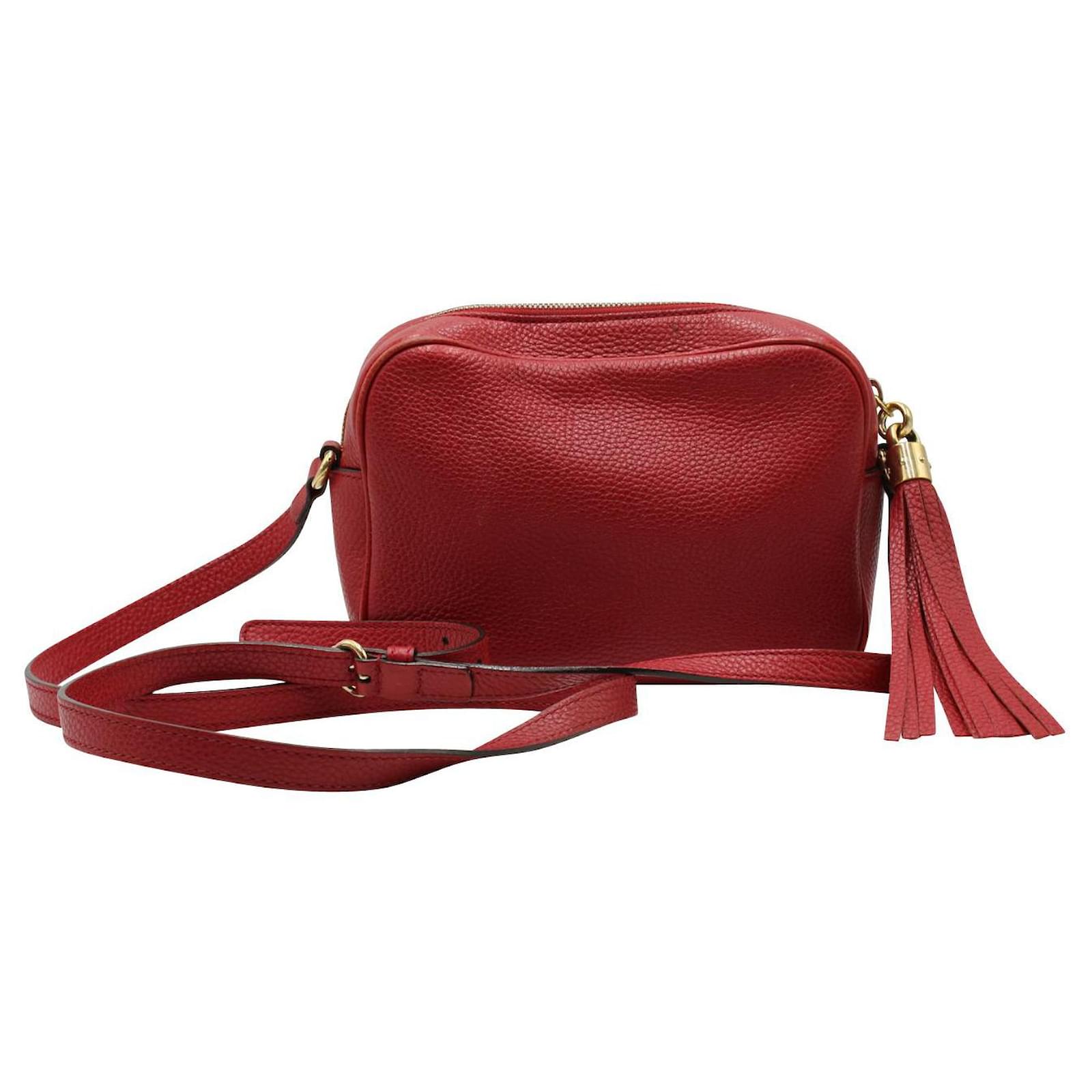 Gucci Red Grained Leather Soho Shoulder Bag with Tassel ref.631804 ...