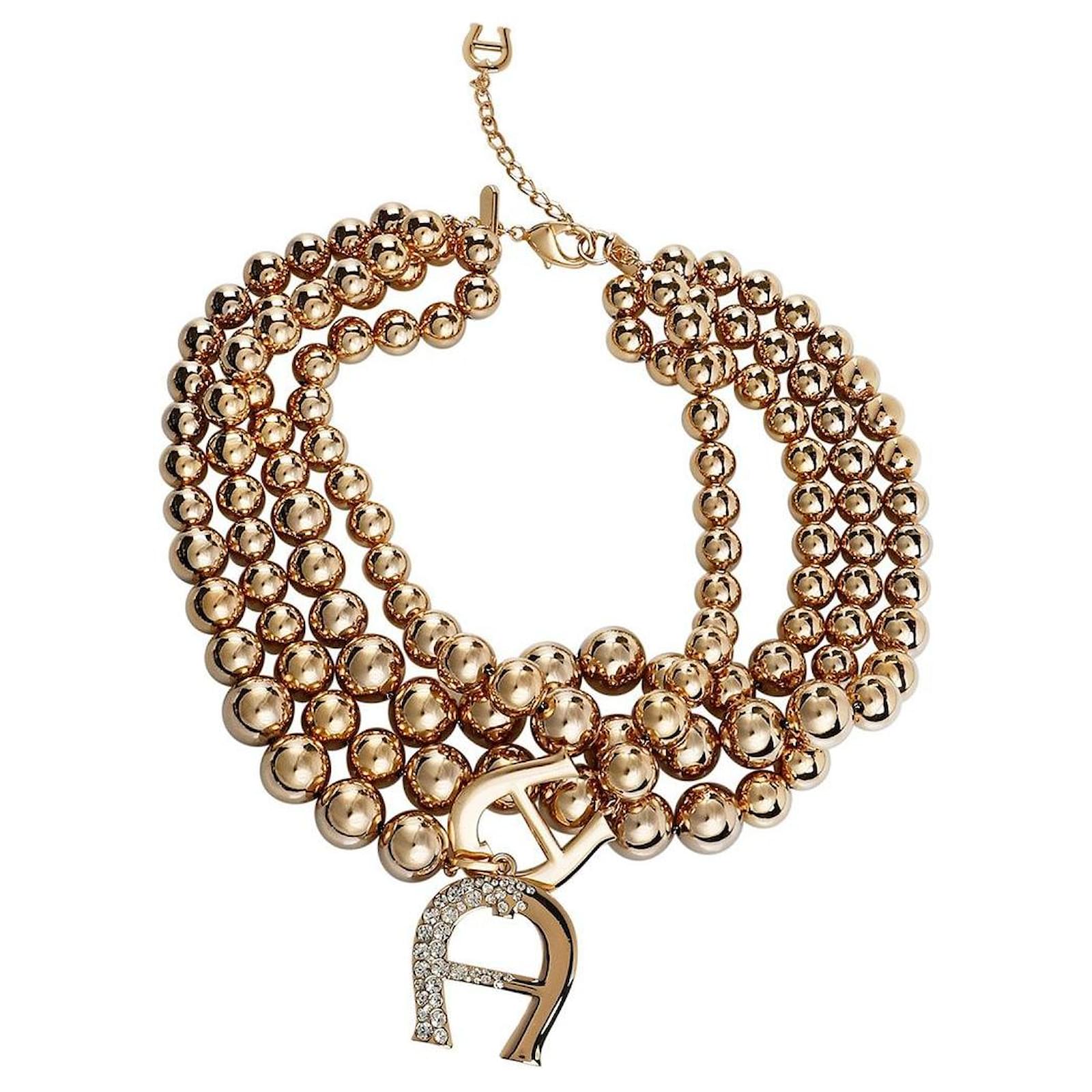 Aigner Bedazzled Necklace Golden Metal ref.632032 - Joli Closet