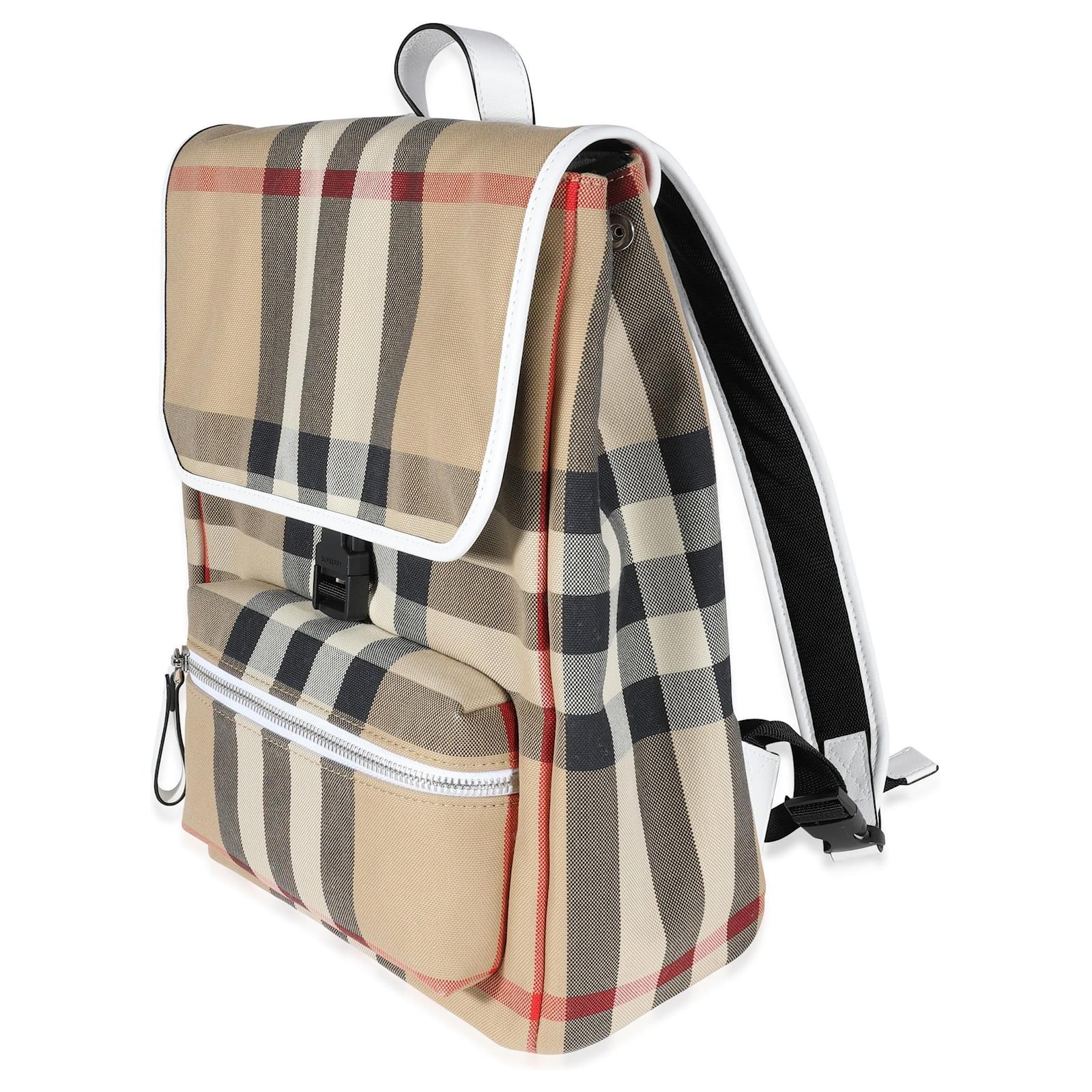 Burberry Archive Beige Vintage Check Dewey Kid's Backpack Flesh Leather ...