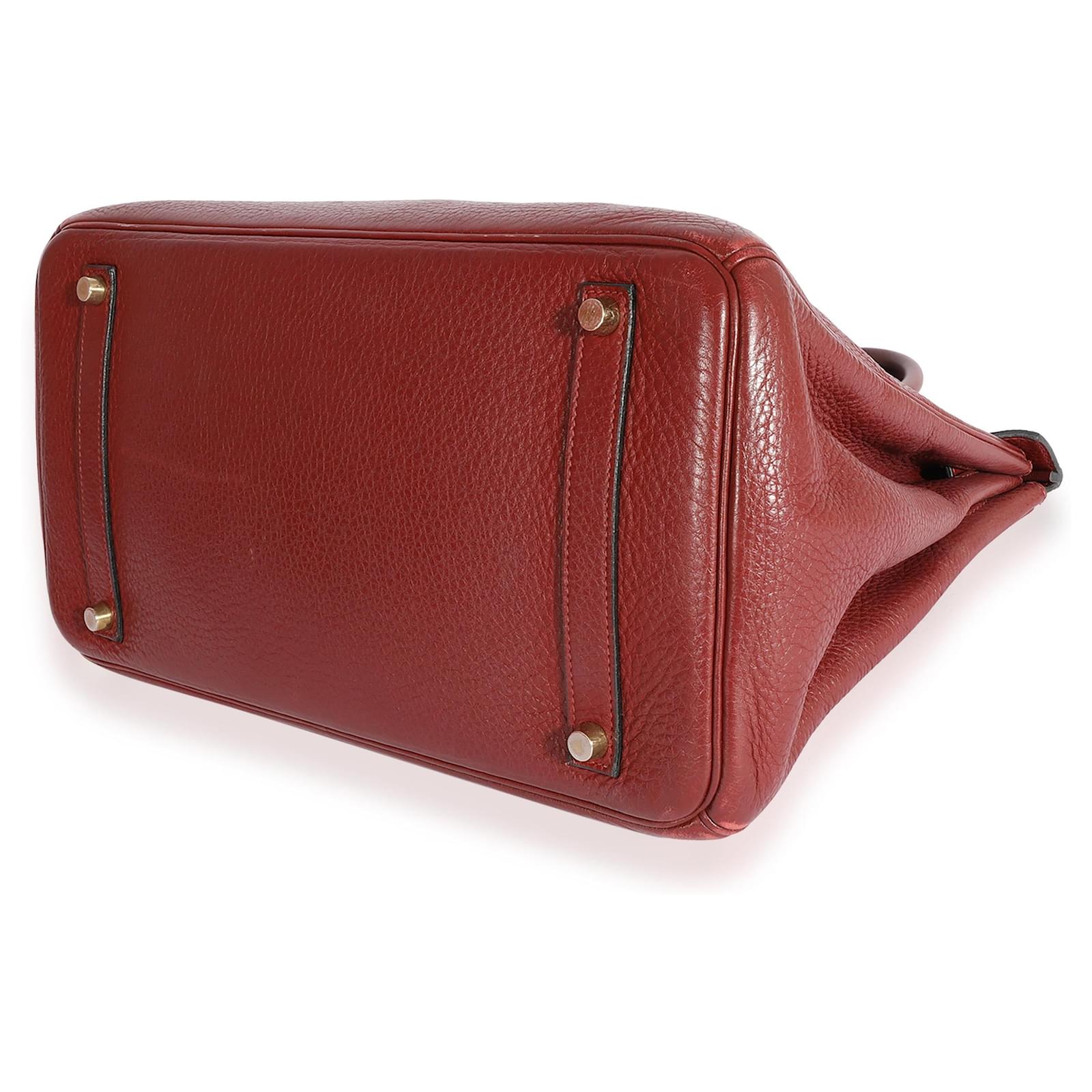 Hermès Hermes Rouge H Clemence Birkin 35 Ghw Brown ref.632528 - Joli Closet