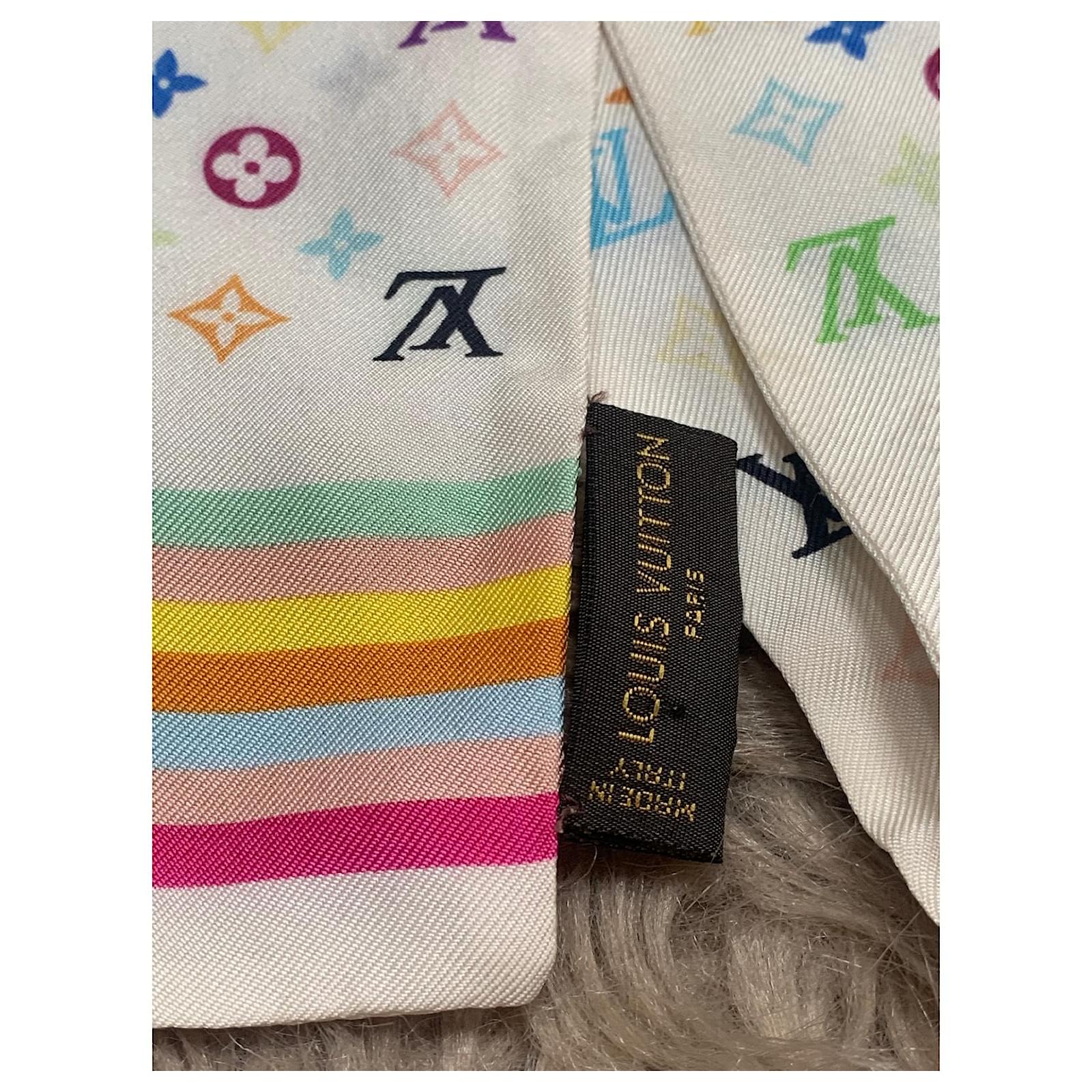 Louis Vuitton Echarpes Soie Blanc Multicolore ref.632818 - Joli Closet