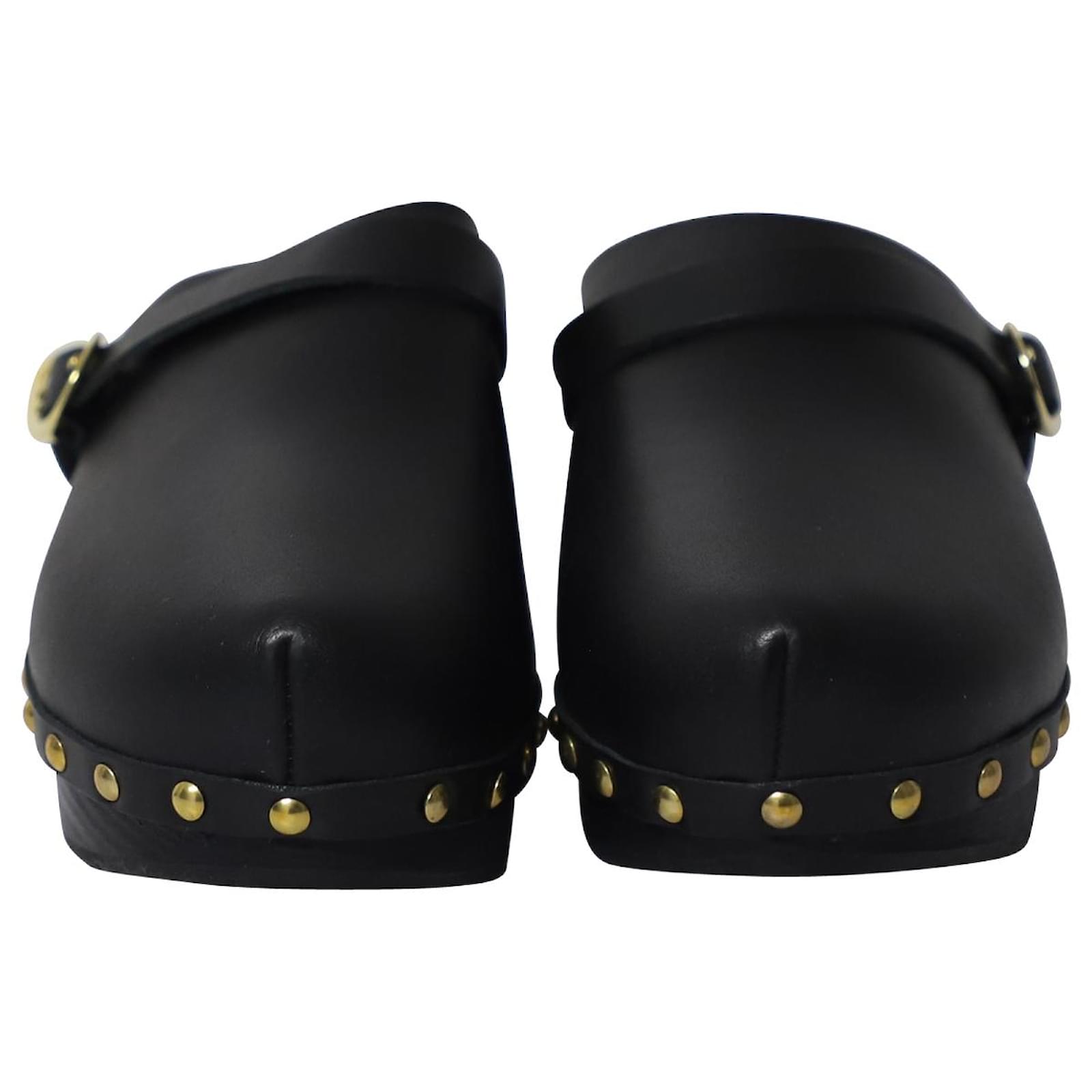 Ancient Greek Sandals Classic Closed Clogs in Black Calfskin Leather ...