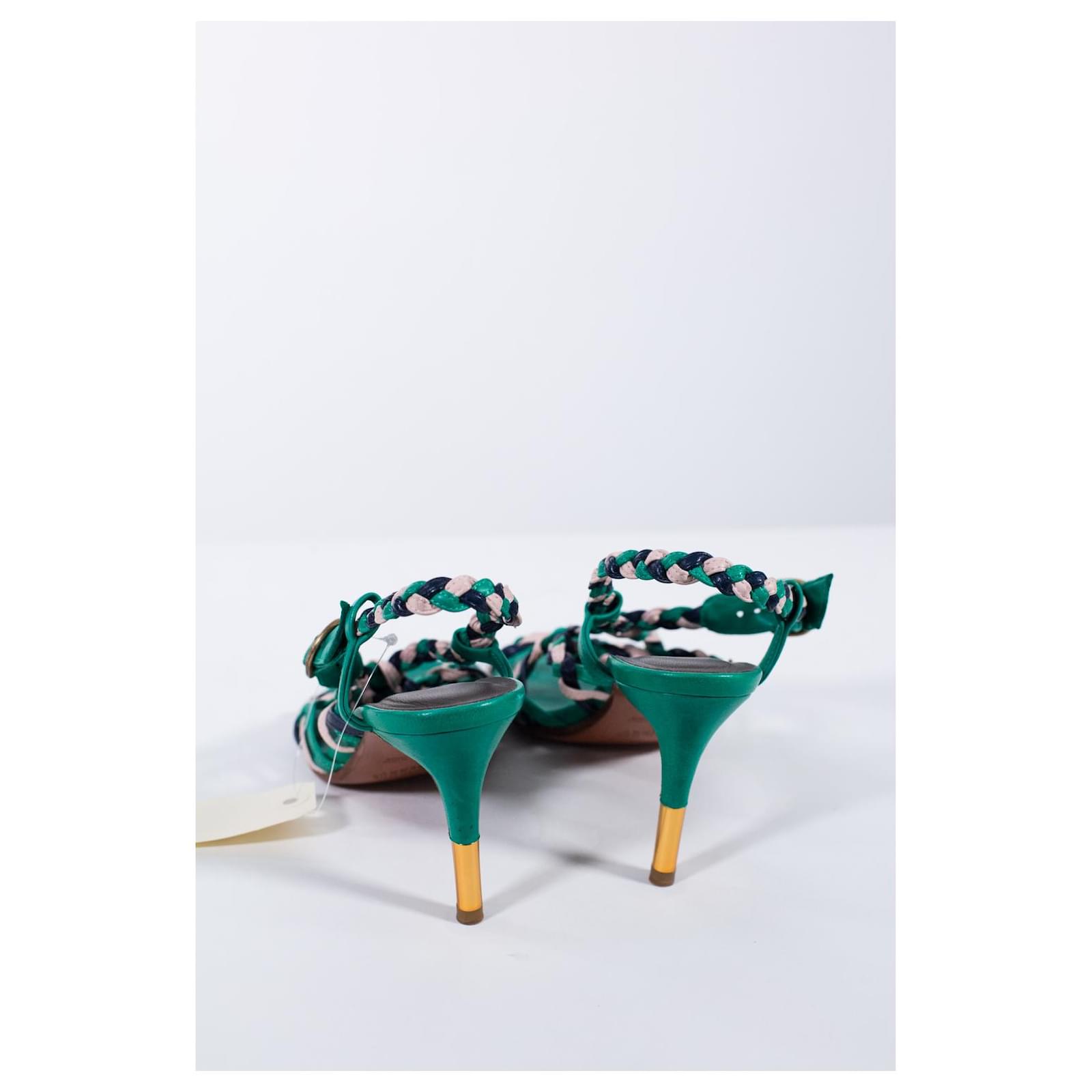 Michel Perry pumps 36 Green Leather ref.638907 - Joli Closet