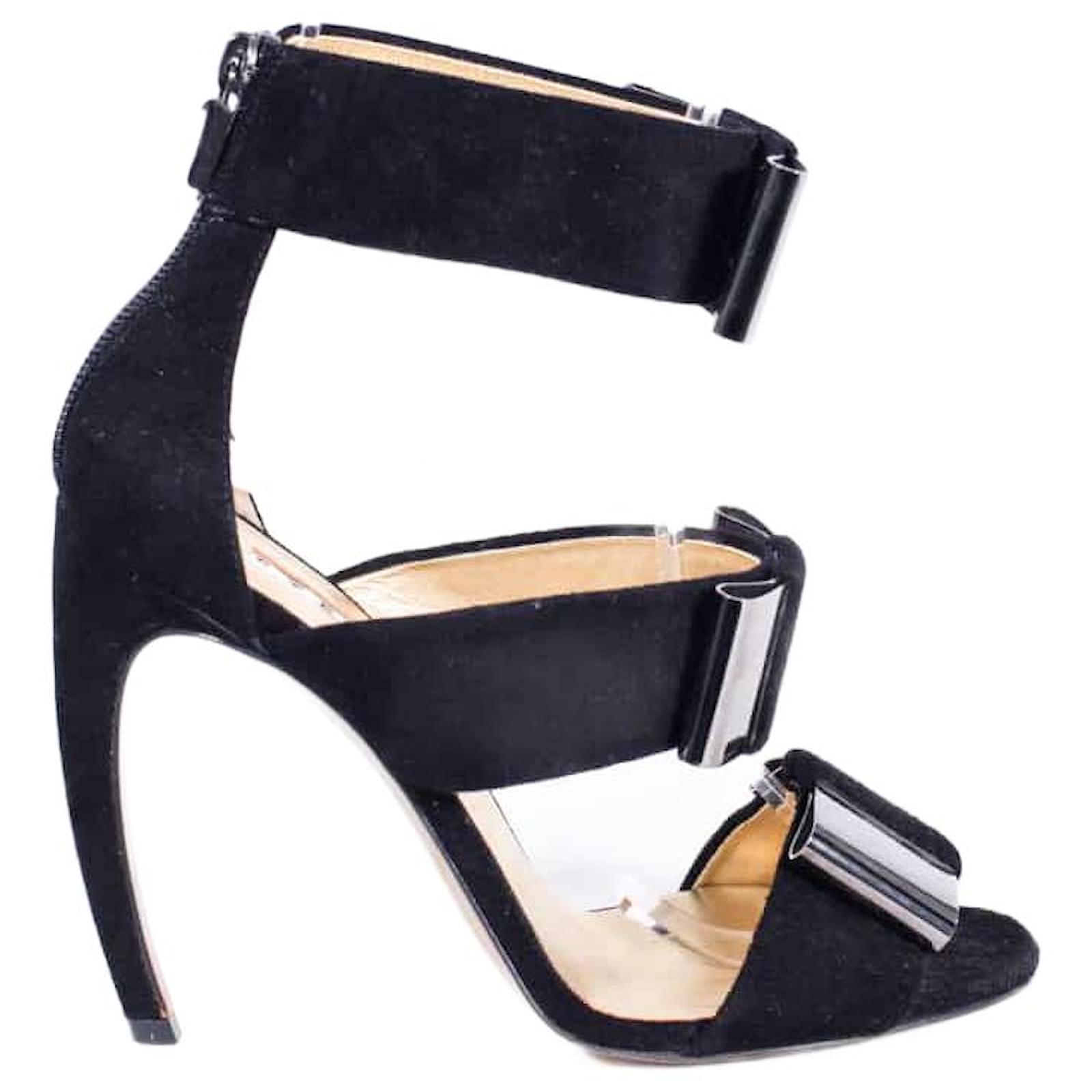 Walter Steiger Steiger Sandalen 36 Schwarz Wildleder ref.639007 - Joli ...