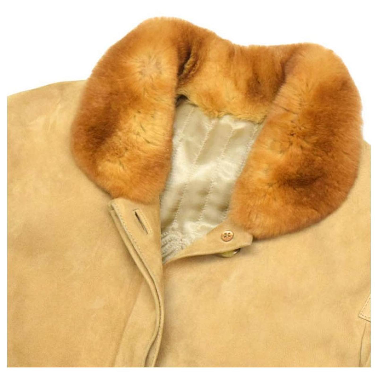 * LOEWE Jacket Suede Fur Real Leather Sheep Leather Filling 38 M ...