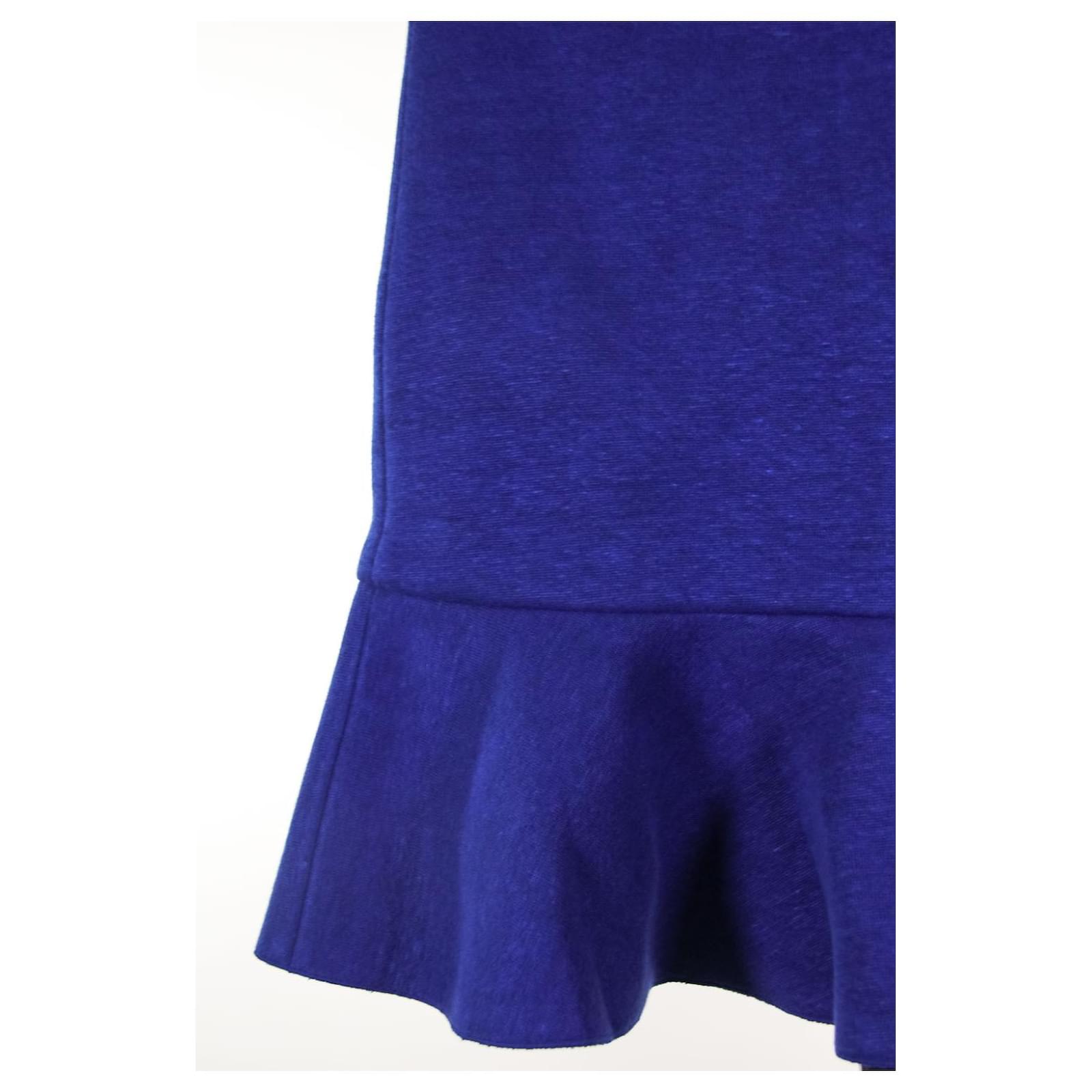 Longchamp skirt 38 Blue Linen ref.641742 - Joli Closet