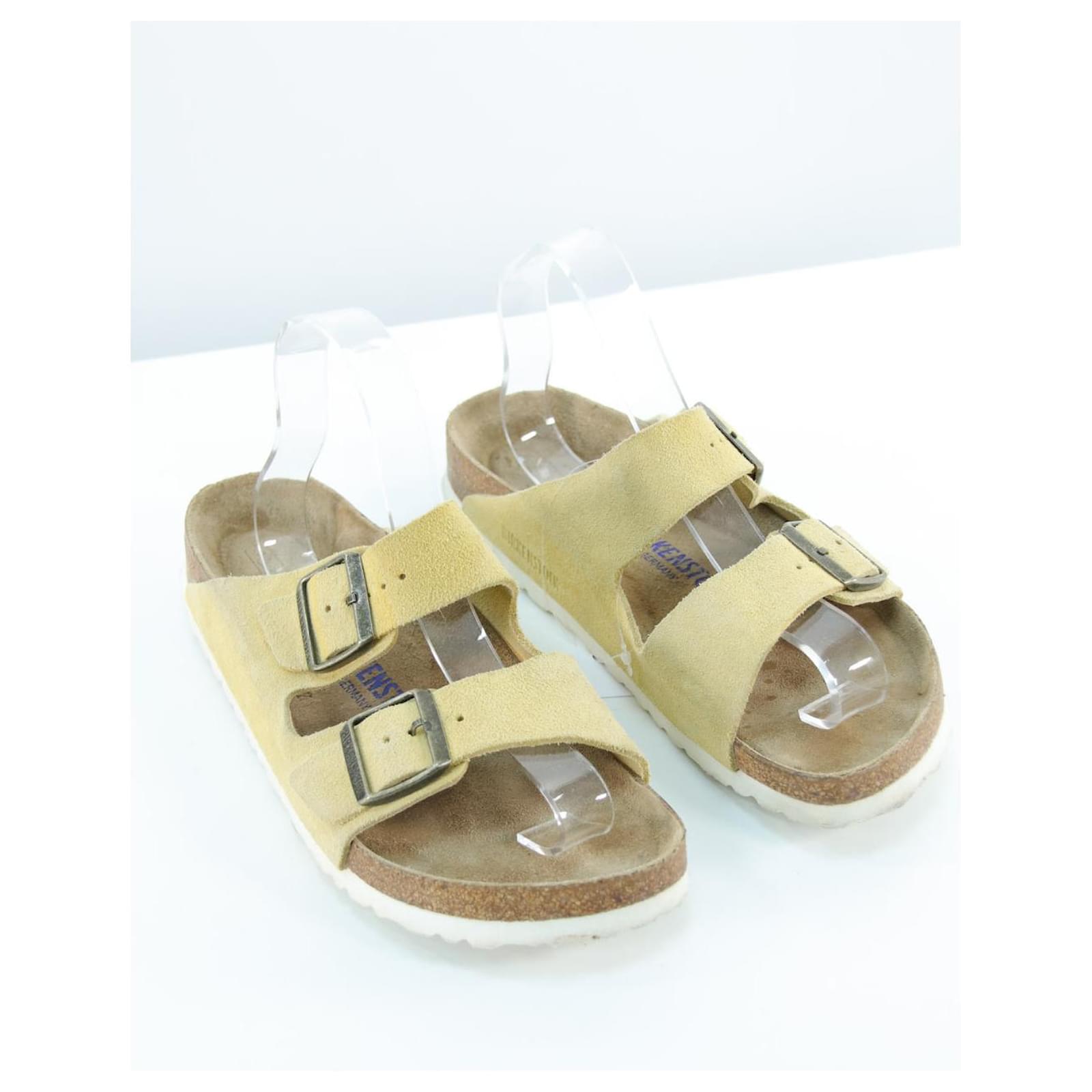 Birkenstock sandals 40 Yellow Leather ref.644996 - Joli Closet