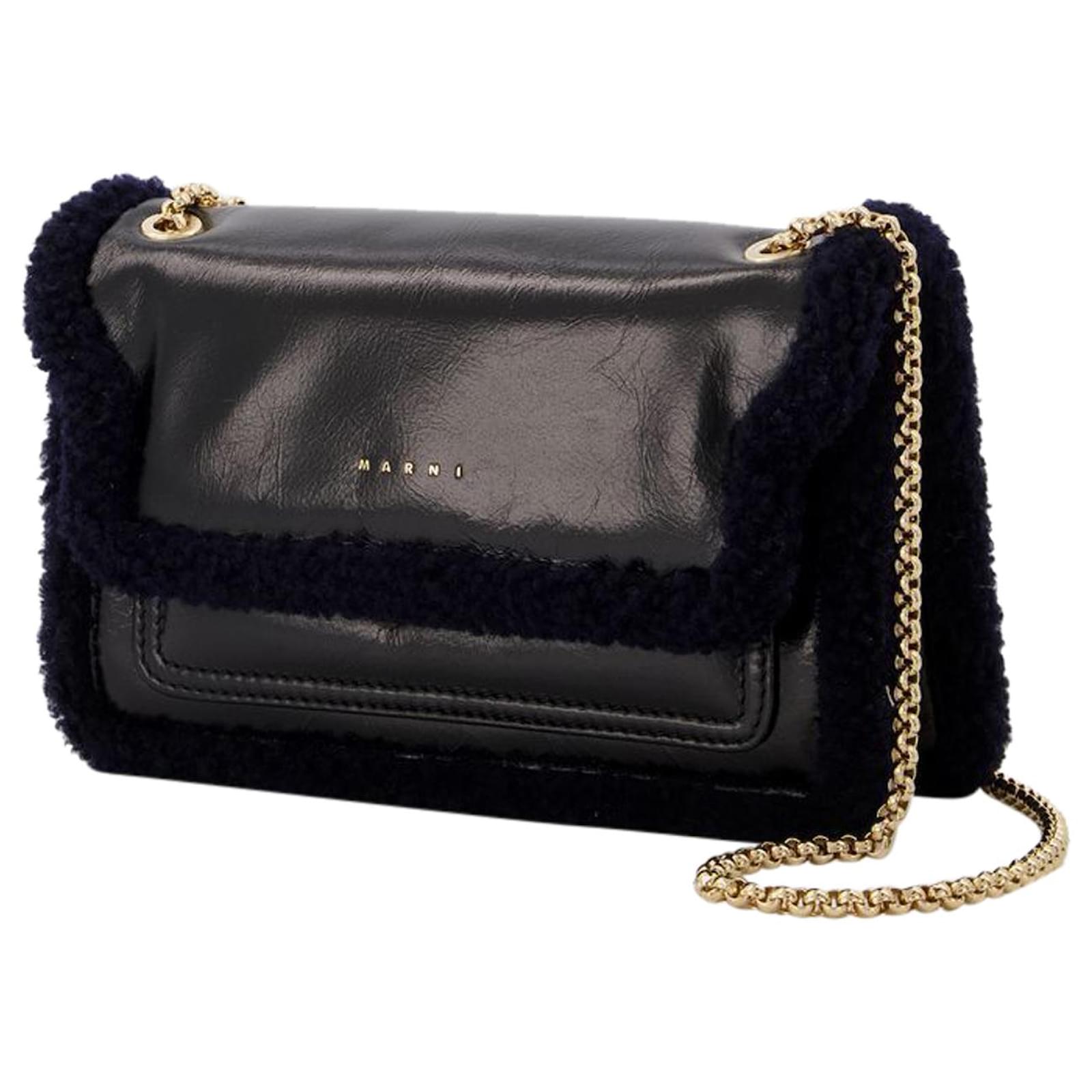 Marni Trunk Envelope Chain Bag in Black Leather ref.647856 - Joli Closet