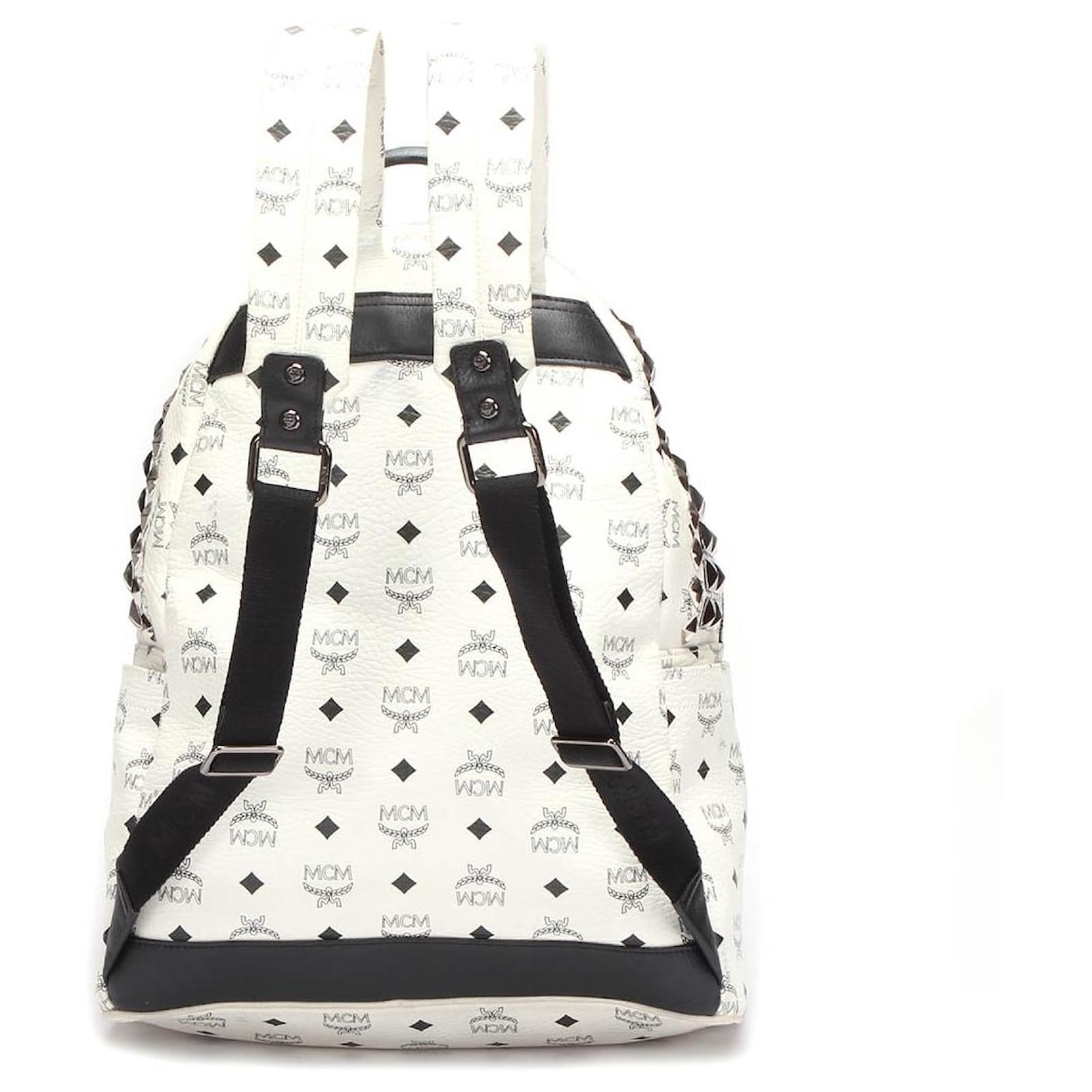 MCM Stark Visetos White Leather ref.648377 - Joli Closet