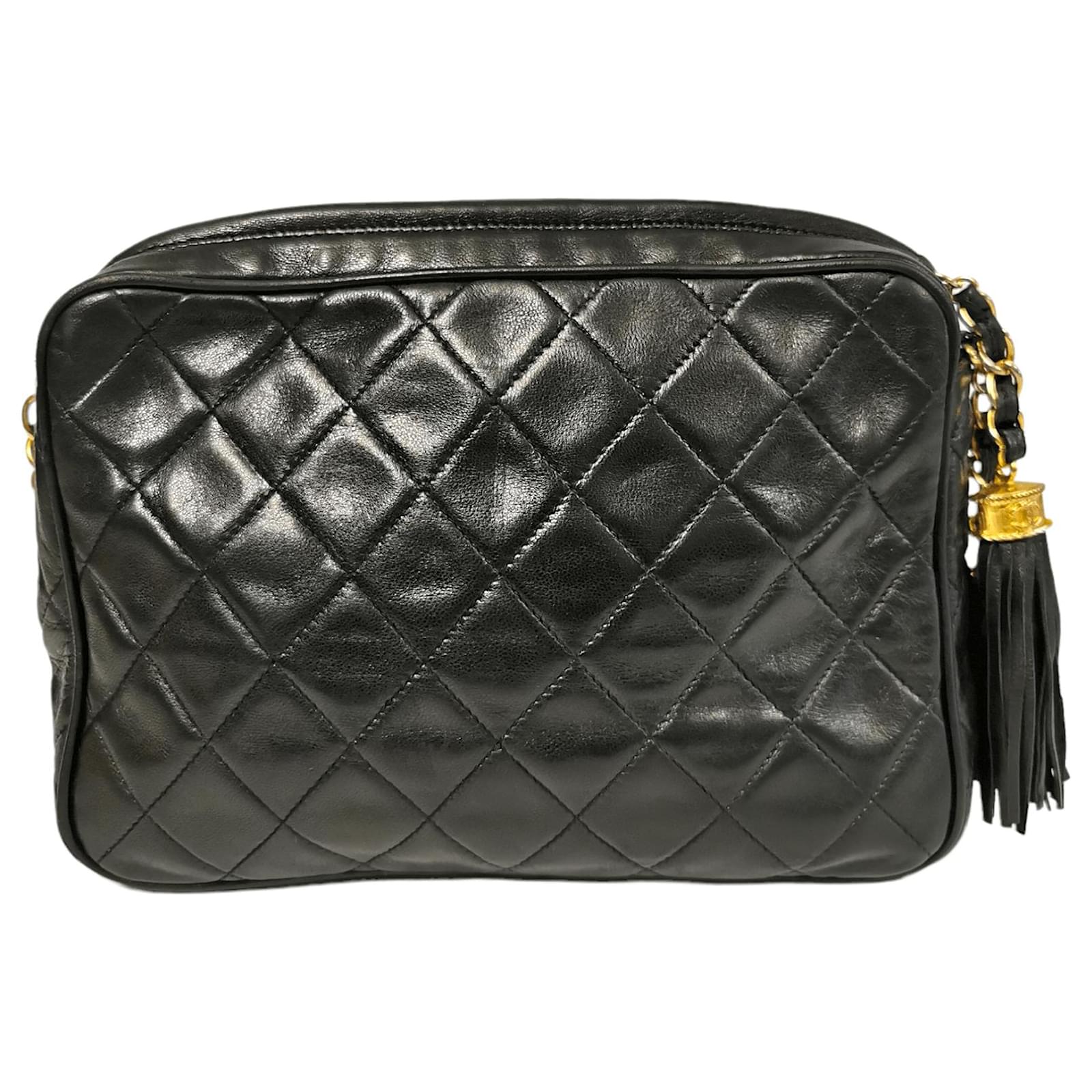 Chanel Camera Bag Small Black Lambskin Gold Leather ref.648880 - Joli ...