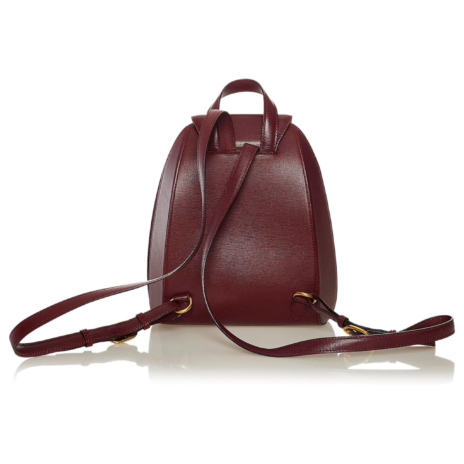 Cartier Red Must De Cartier Backpack Dark red Leather Pony-style ...