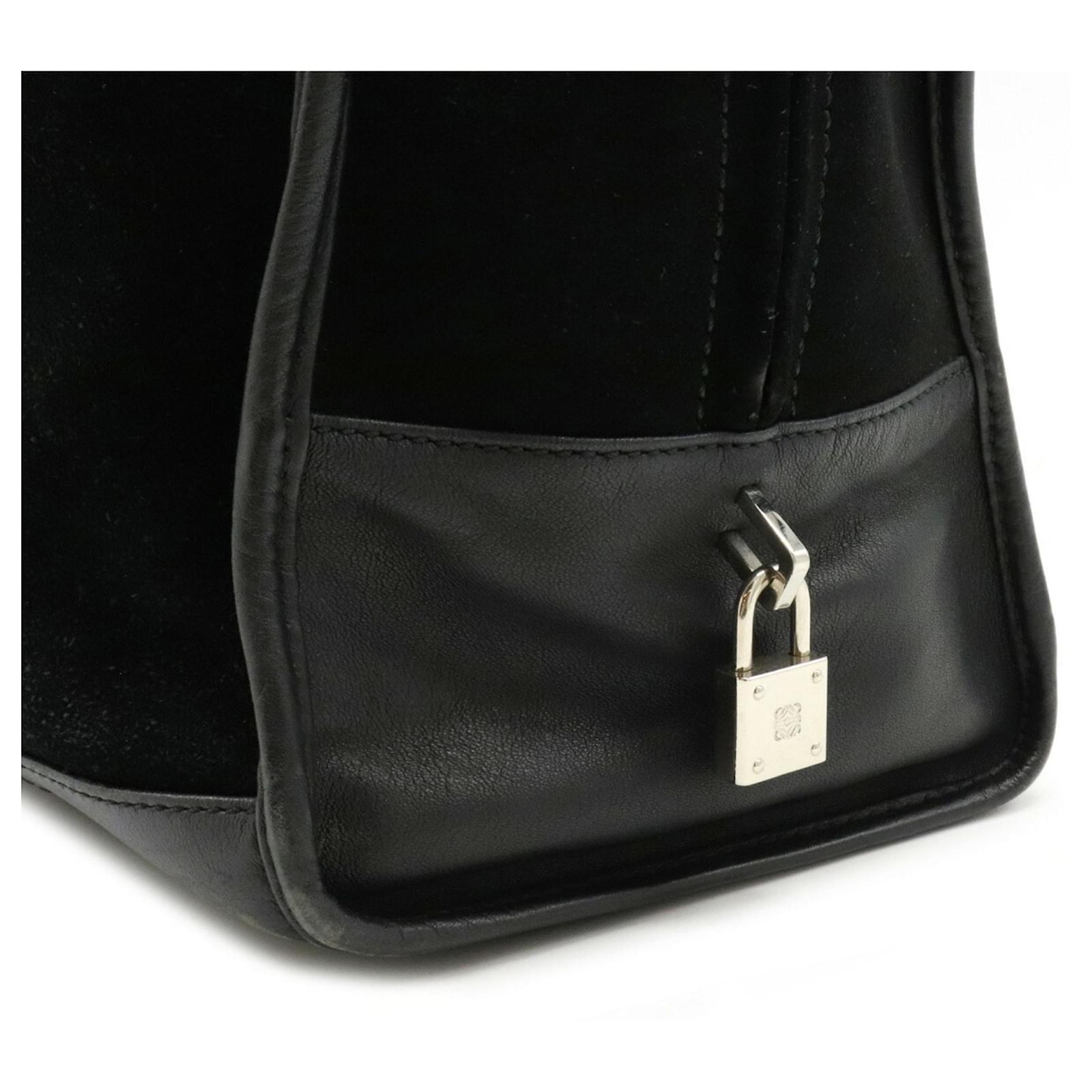 LOEWE AMAZONA Suede Noir ref.649480 - Joli Closet