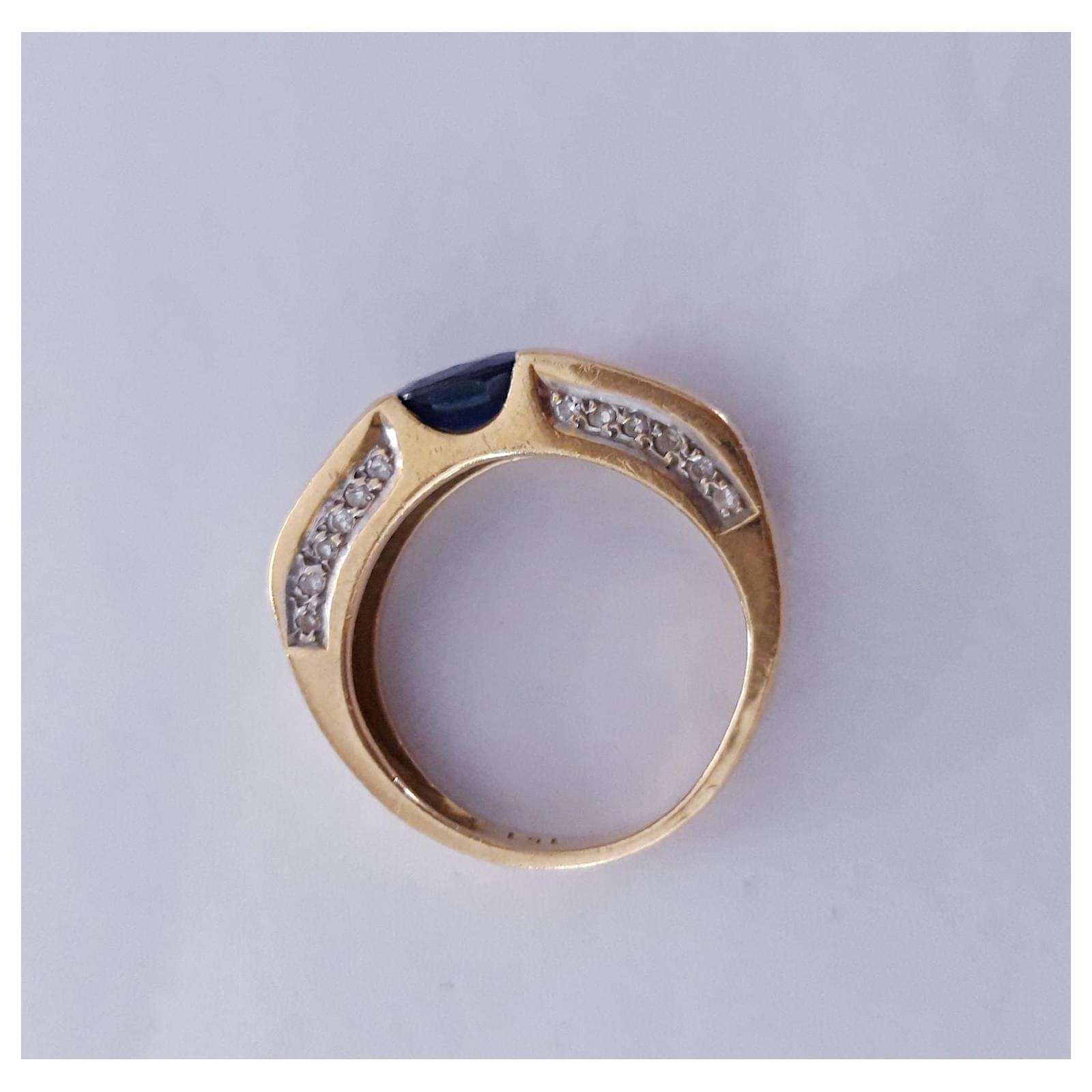 Autre Marque Bagues Or jaune Doré Bleu Marine ref.649850 - Joli Closet