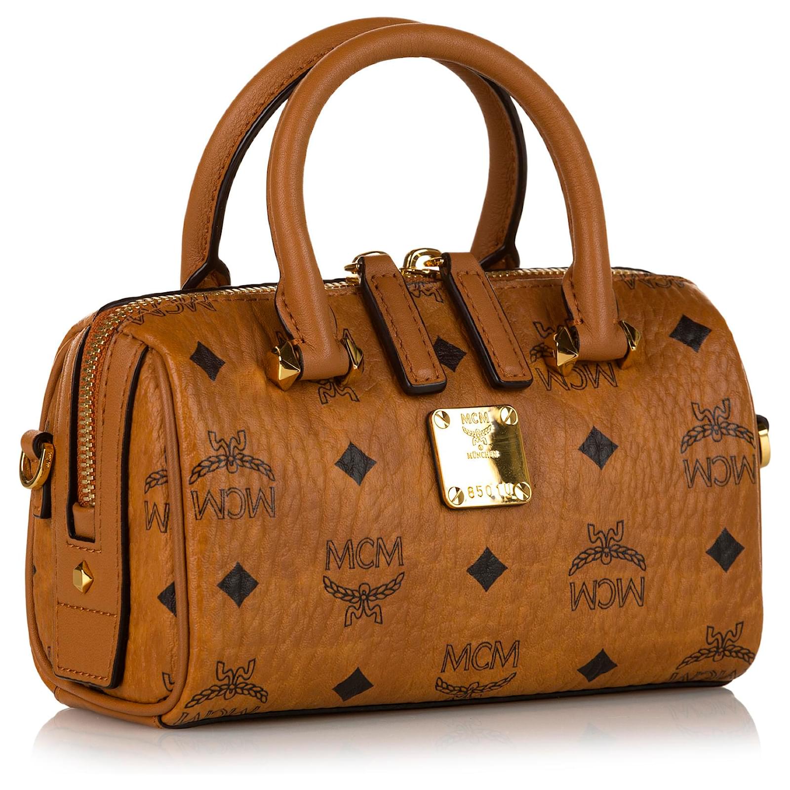MCM Brown Visetos Leather Satchel Pony-style calfskin ref.650568 - Joli ...