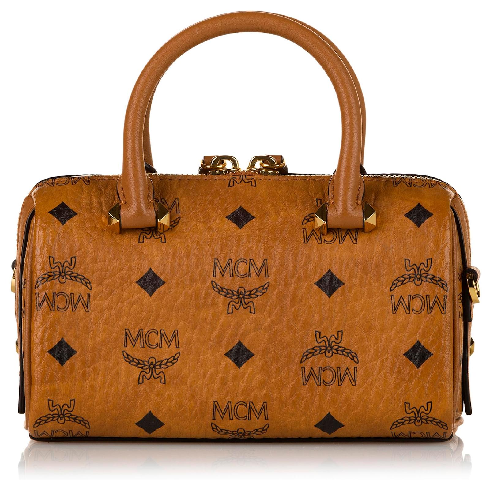 MCM Brown Visetos Leather Satchel Pony-style calfskin ref.650568 - Joli ...