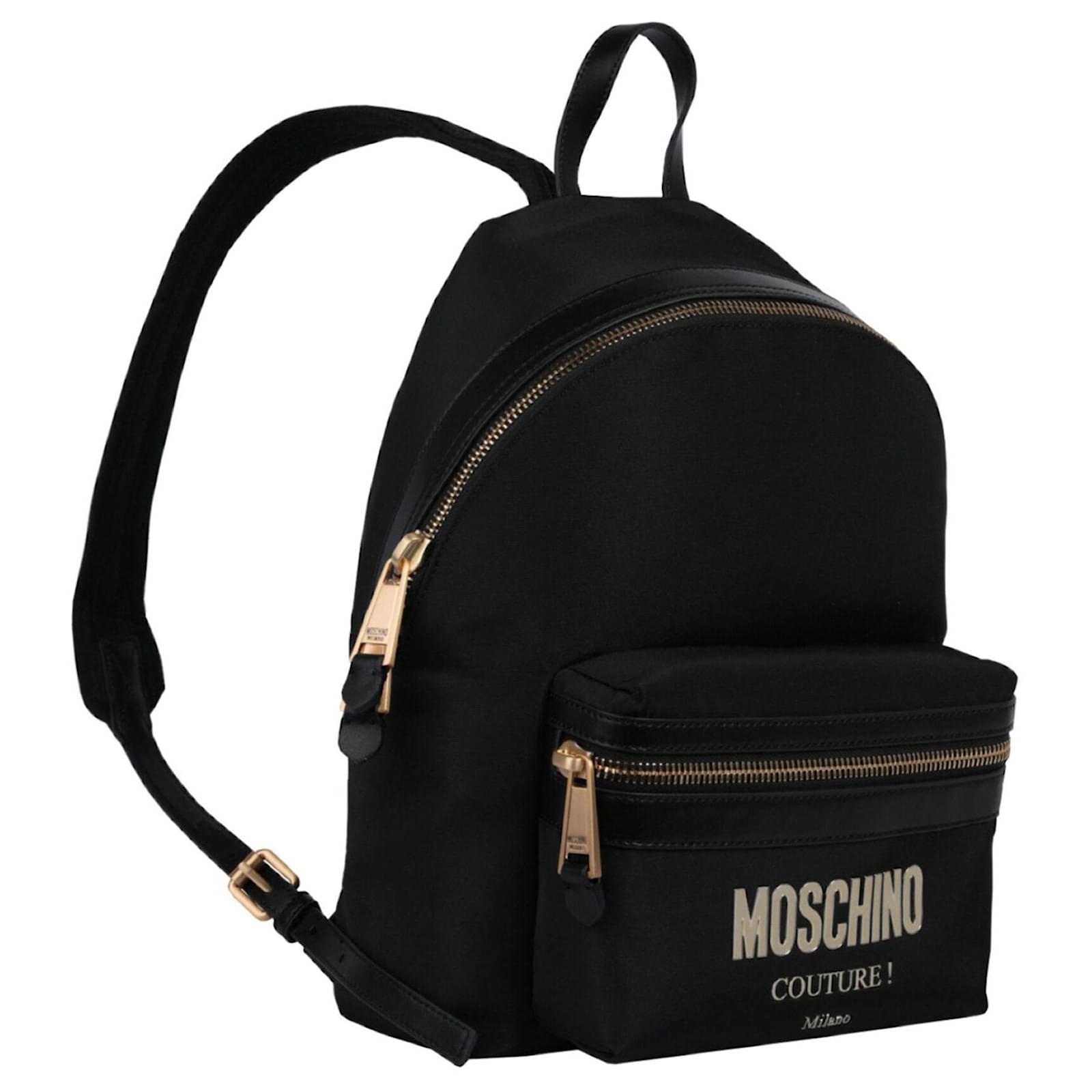 Moschino Logo Backpack Black Polyester ref.650913 - Joli Closet