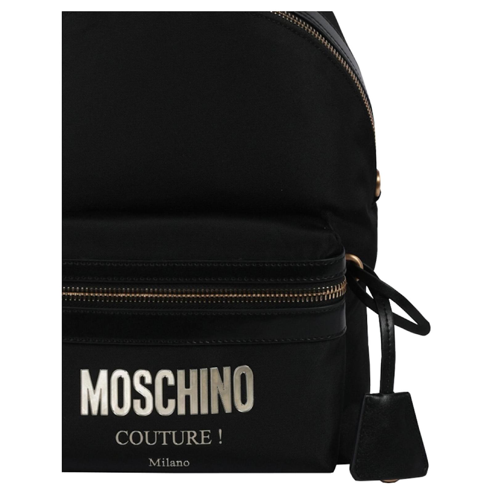 Moschino Logo Backpack Black Polyester ref.650913 - Joli Closet