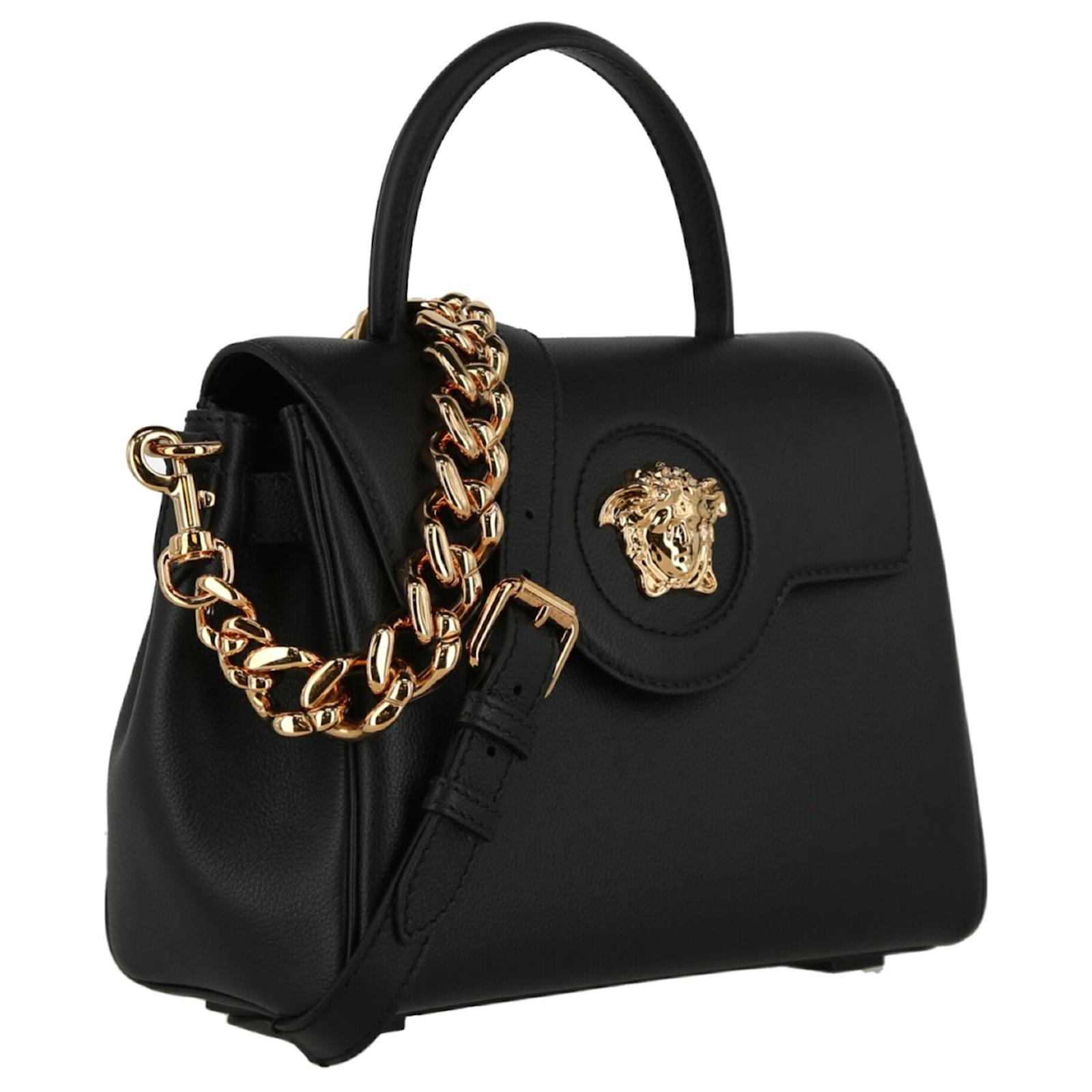 Versace Sac à bandoulière en cuir La Medusa Veau façon poulain Noir ref ...