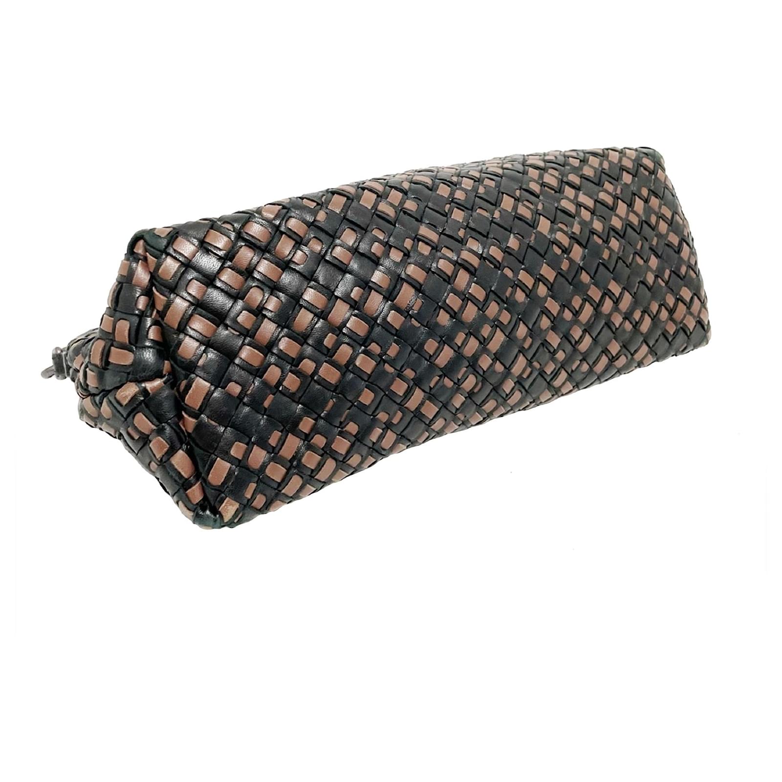 Bottega Veneta Black Intrecciato Leather Shoulder Bag Dark brown Pony ...