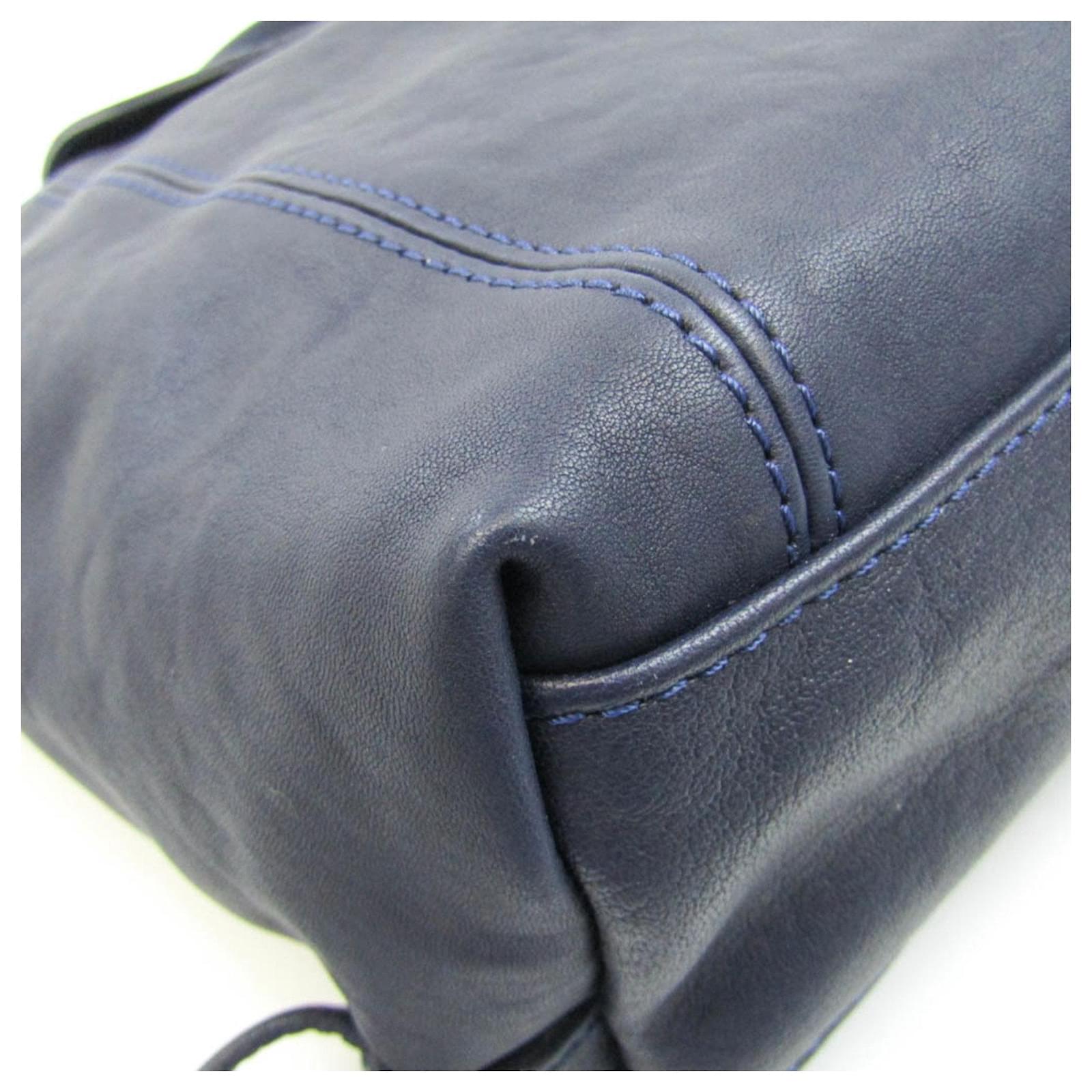 Longchamp Le Pliage Blue Leather ref.653316 - Joli Closet