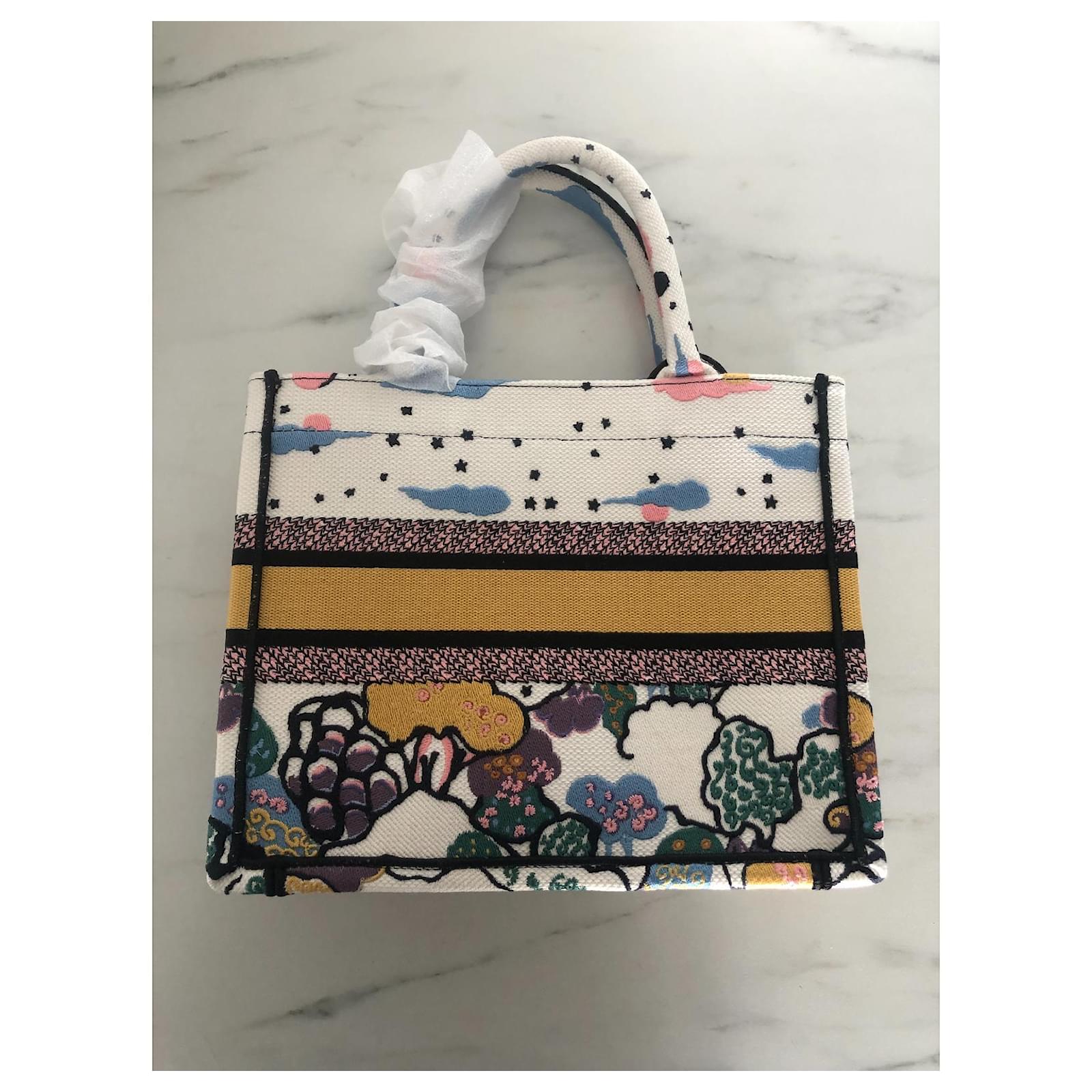 DIOR BOOK TOTE SMALL BAG Dior Ciel de Rêve embroidery in latte color ...