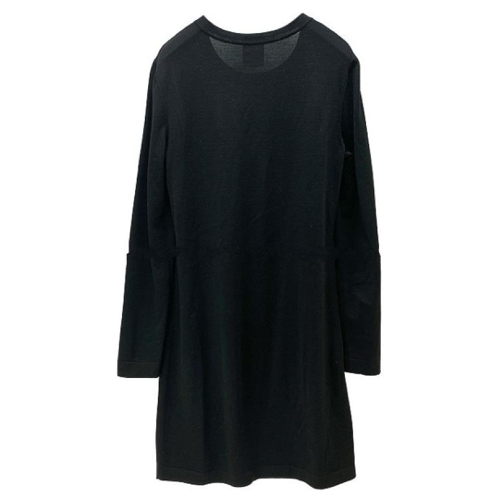 *CHANEL Coco marque emblème tricot noir/violet Laine ref.654201 - Joli ...