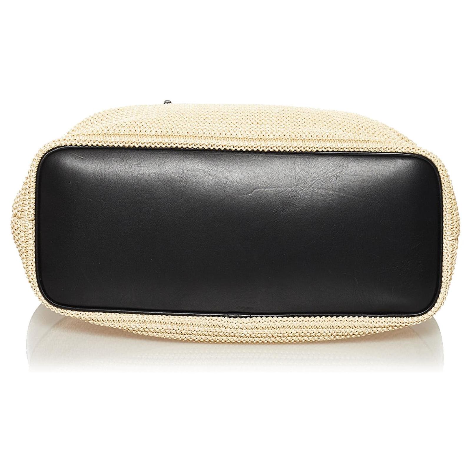 Sac cabas en raphia Boucle Shopper marron Saint Laurent Beige ref ...