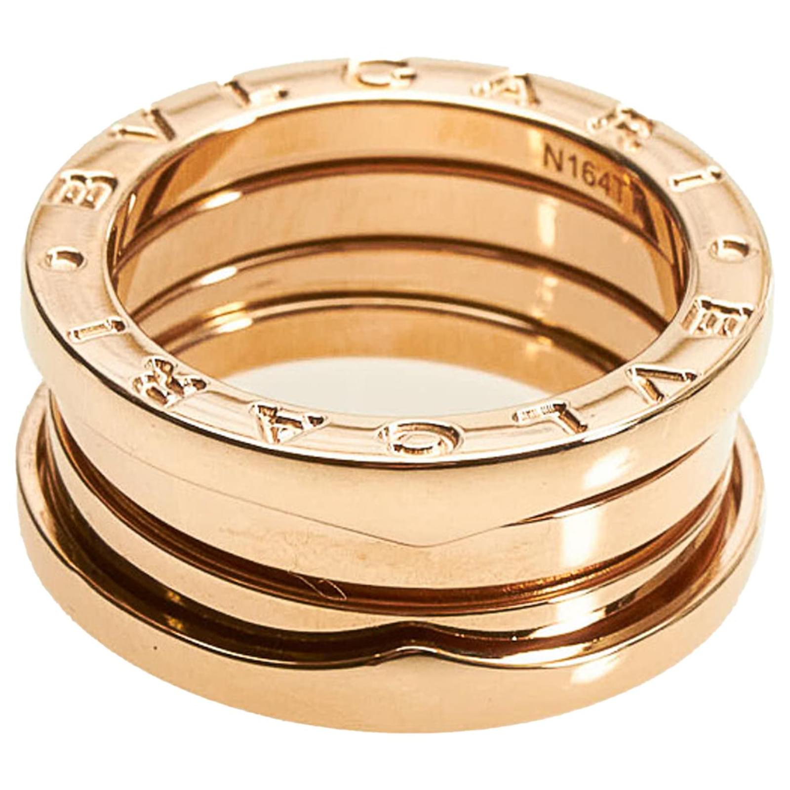 Bulgari Bvlgari Pink B.Zero1 3-Band Ring in Rose Gold Metal ref.654619 ...