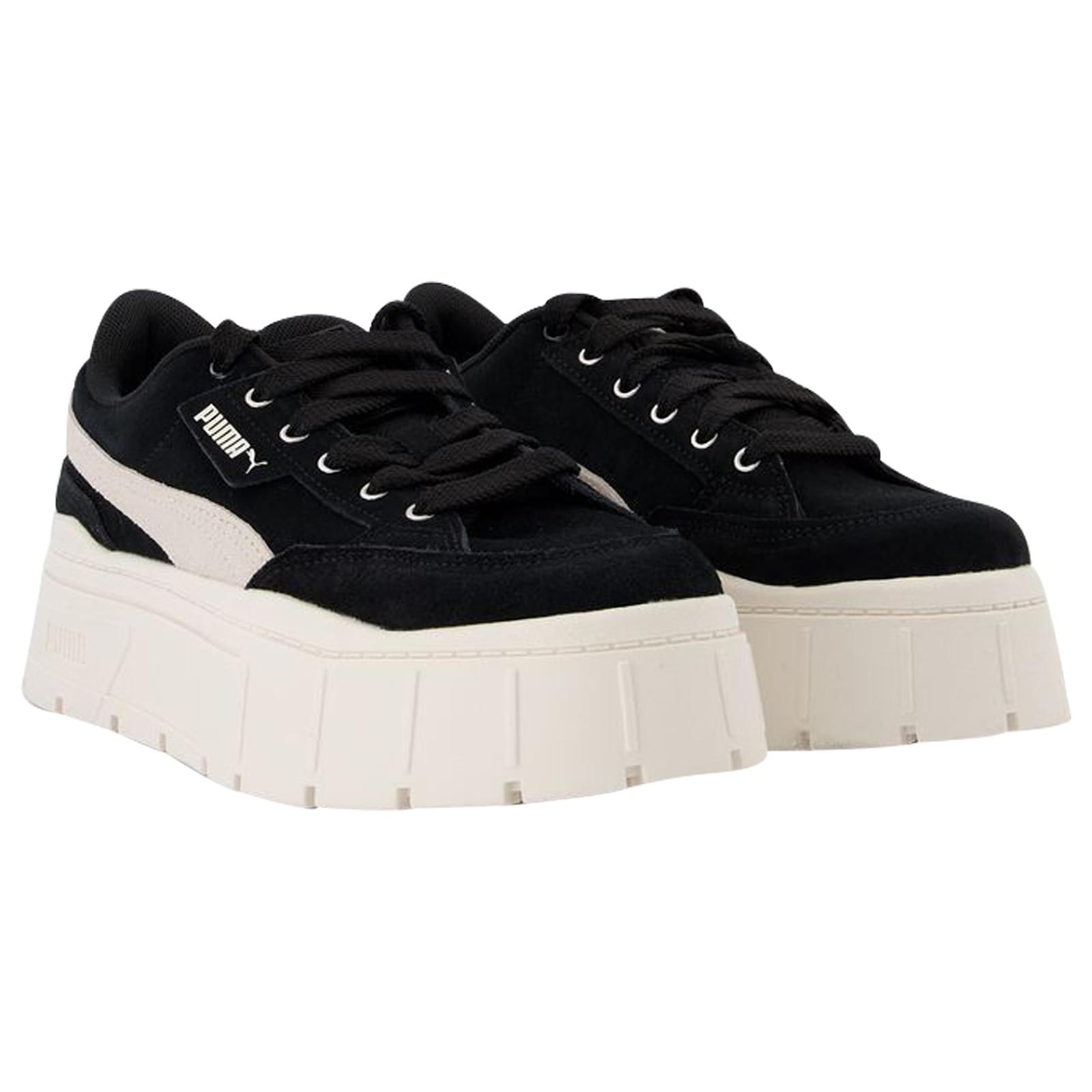 Puma Mayze Stack Baskets in Black Leather ref.654785 - Joli Closet