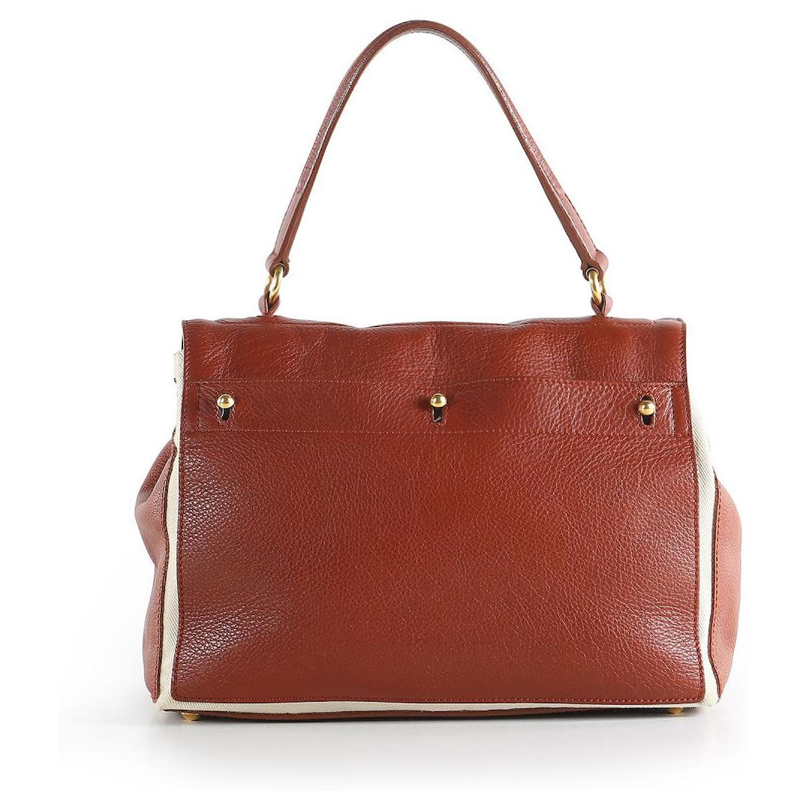 Yves Saint Laurent Sac Muse Two moyen en cuir marron Beige ref.655832 ...